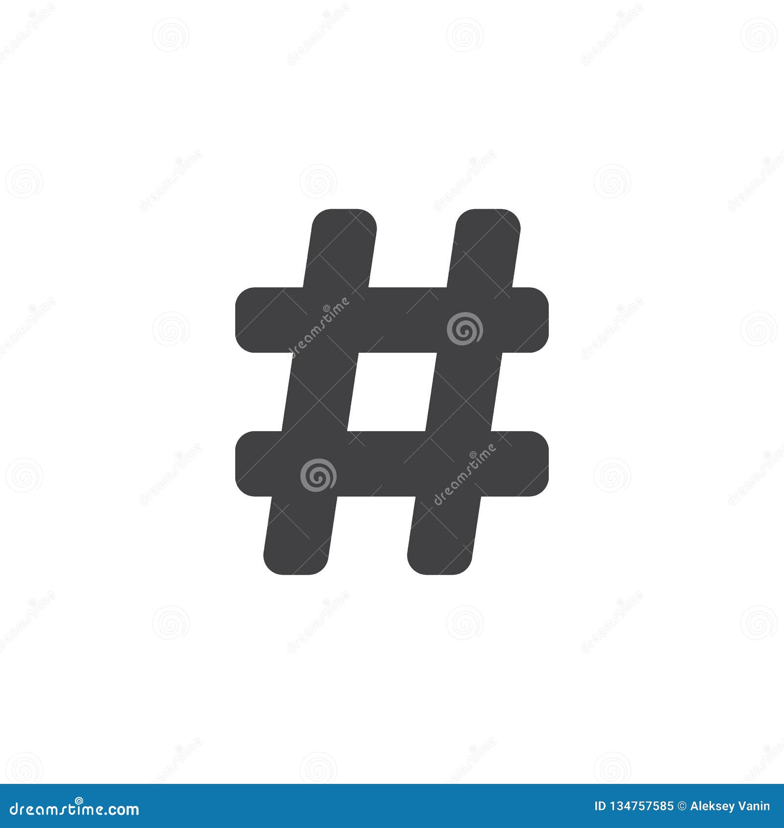 Hashtag vector icon stock vector. Illustration of solid - 134757585