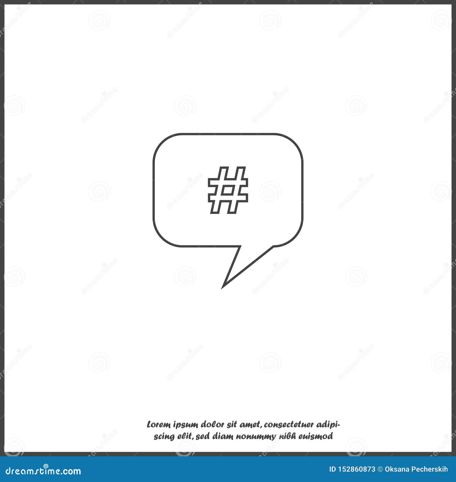 Hashtag Vector Icon on White Isolated Background Stock Vector ...
