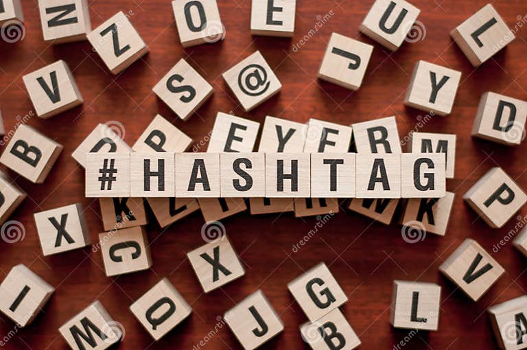 Hashtag Word Concept on Cubes Stock Image - Image of computer ...
