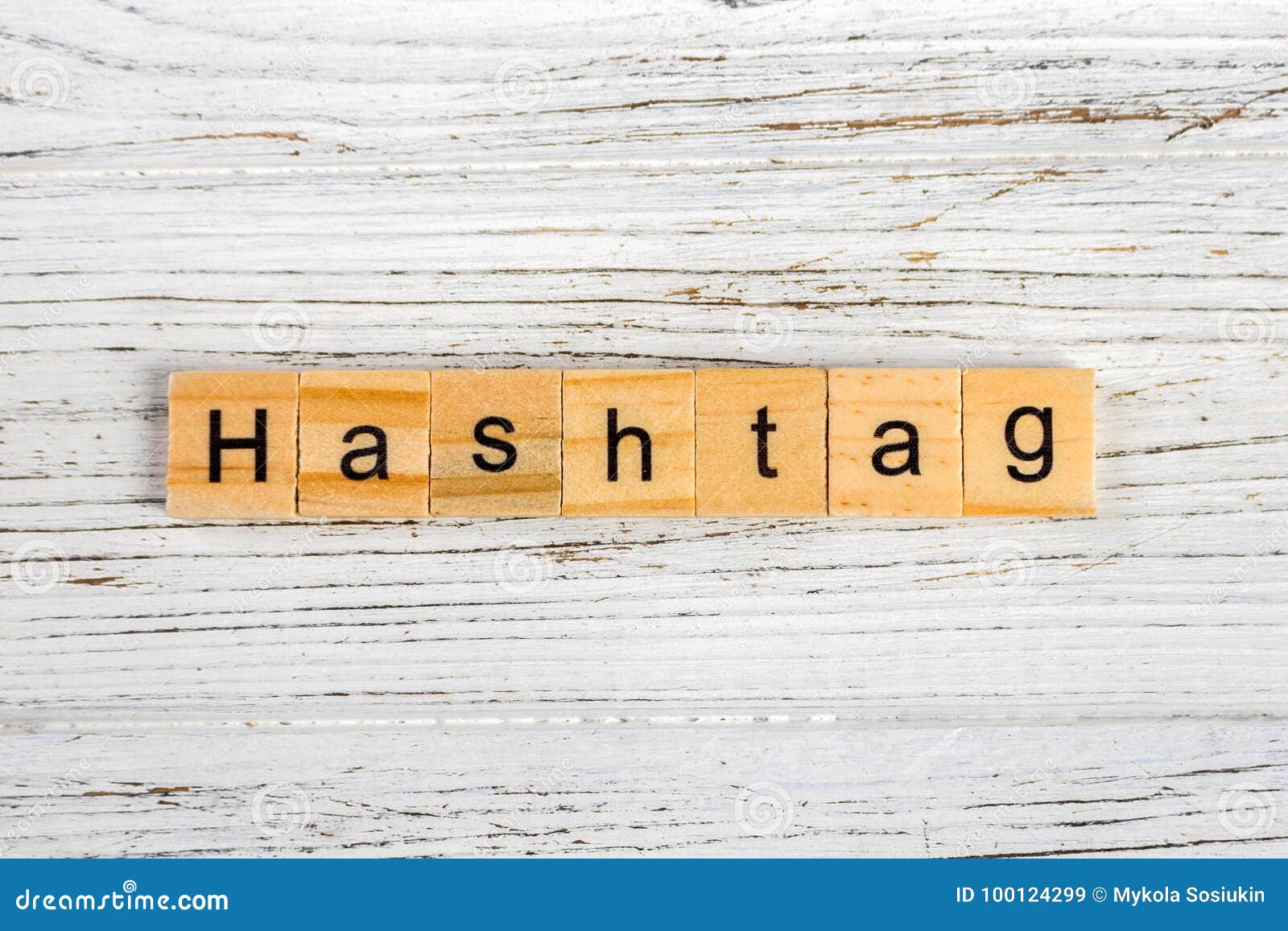 HASHTAG Word Made with Wooden Blocks Concept Stock Image - Image of ...