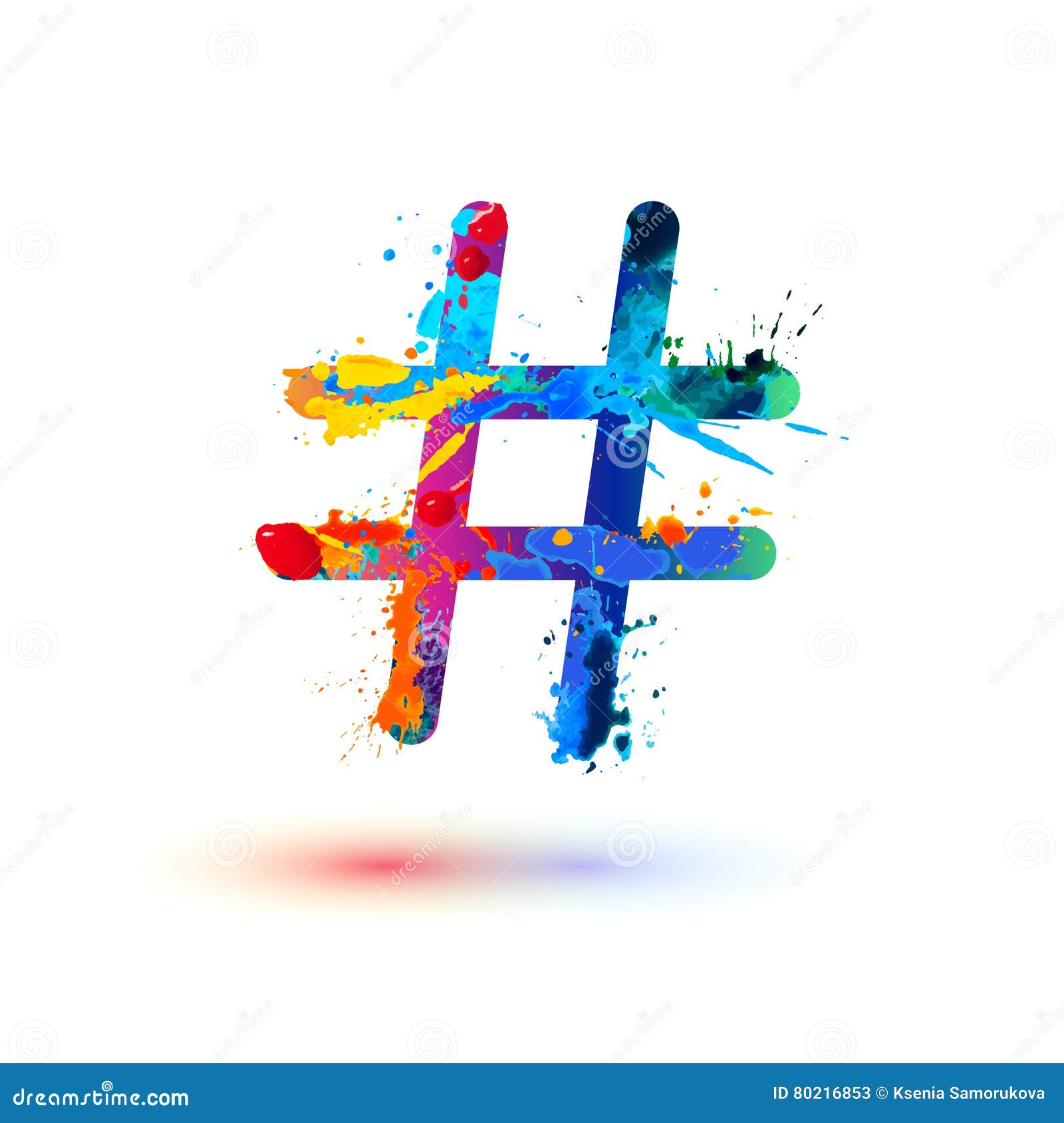 Hashtag-Zeichen Der Spritzenfarbe Vektor Abbildung - Illustration von ...