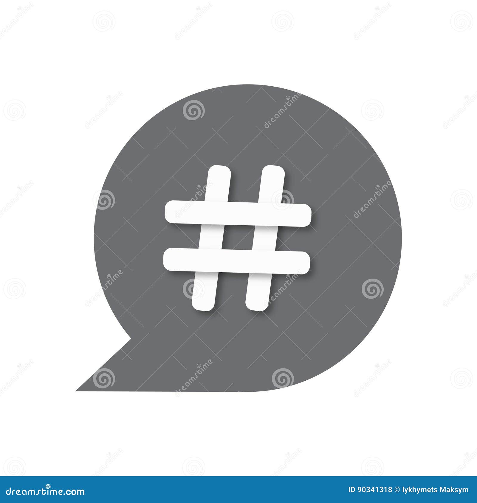 Hashtags icon stock vector. Illustration of sign, drawn - 90341318