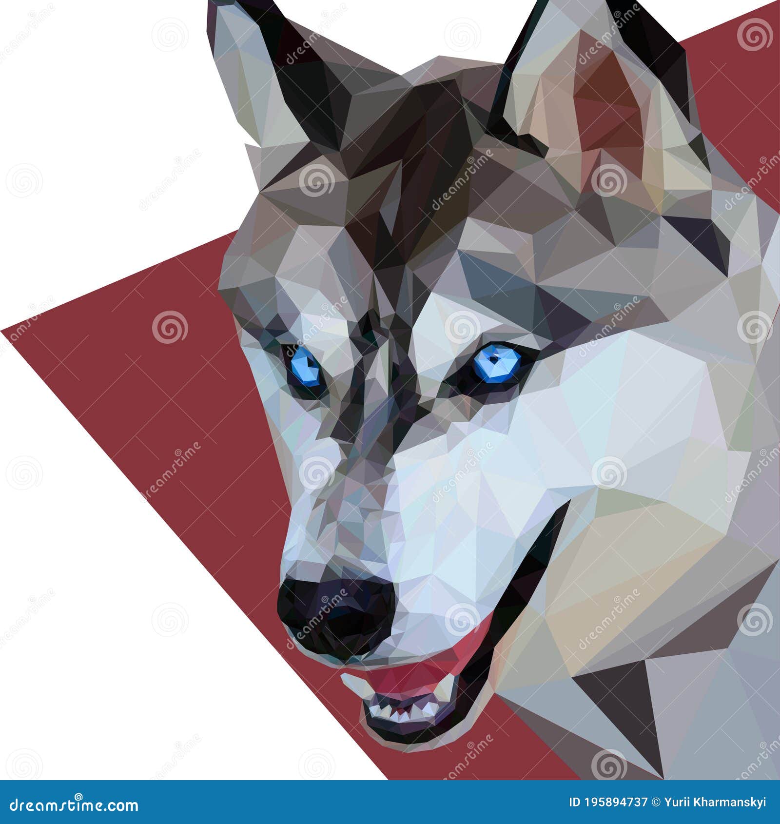 HaskiPortrait of a Husky Dog. Low Poly. Vector Illustration Stock ...