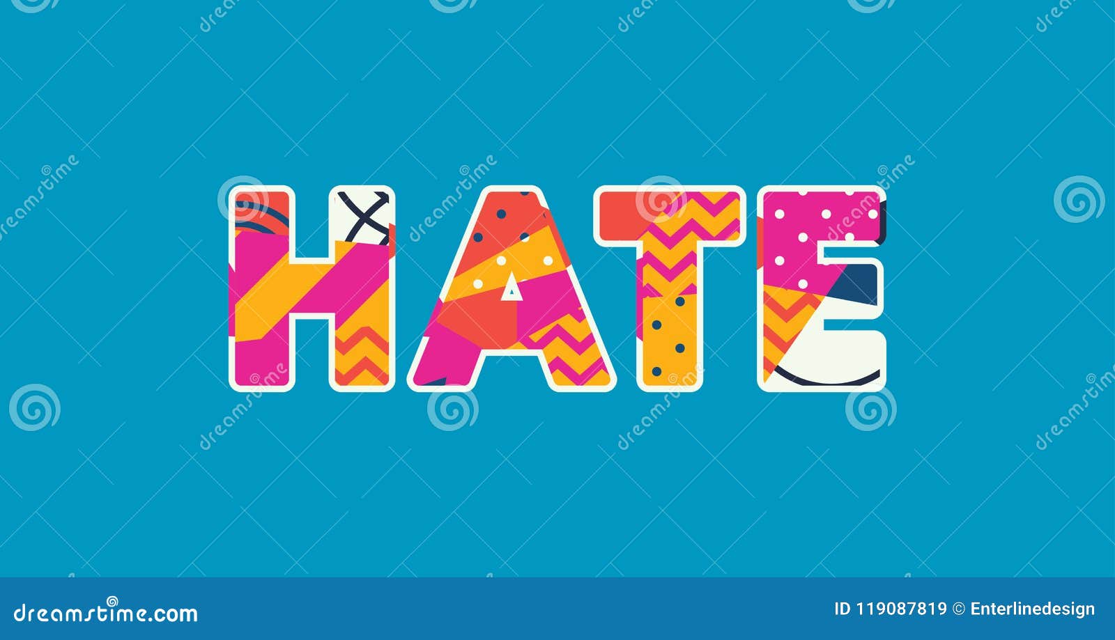 Hass-Konzept-Wort Art Illustration Vektor Abbildung - Illustration von ...