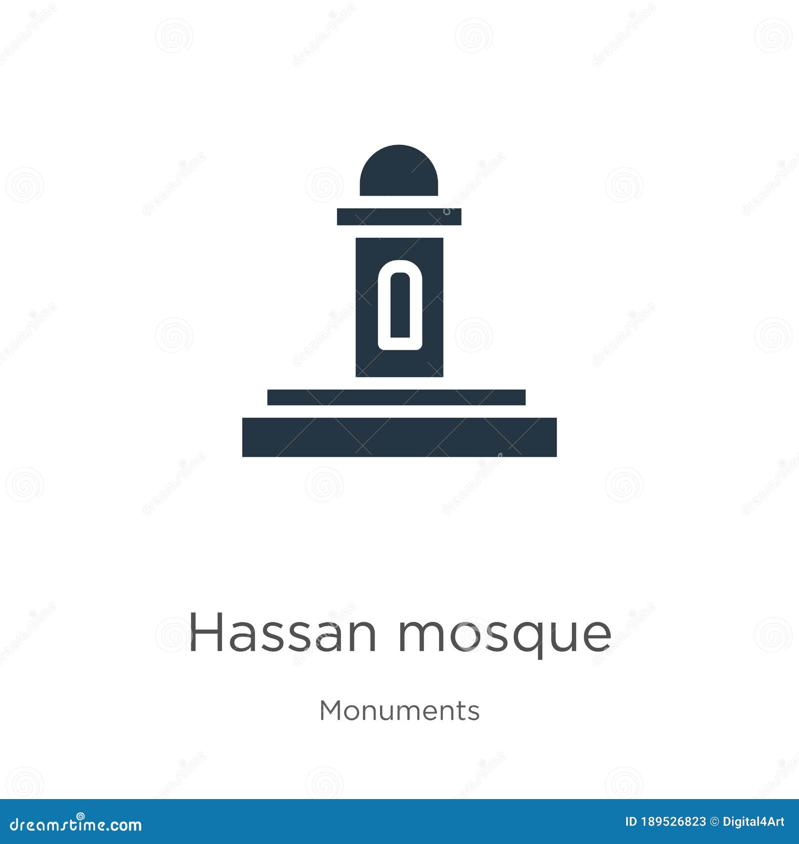 Hassan Mosque Icon Vector. Trendy Flat Hassan Mosque Icon From Monuments Collection Isolated On ...