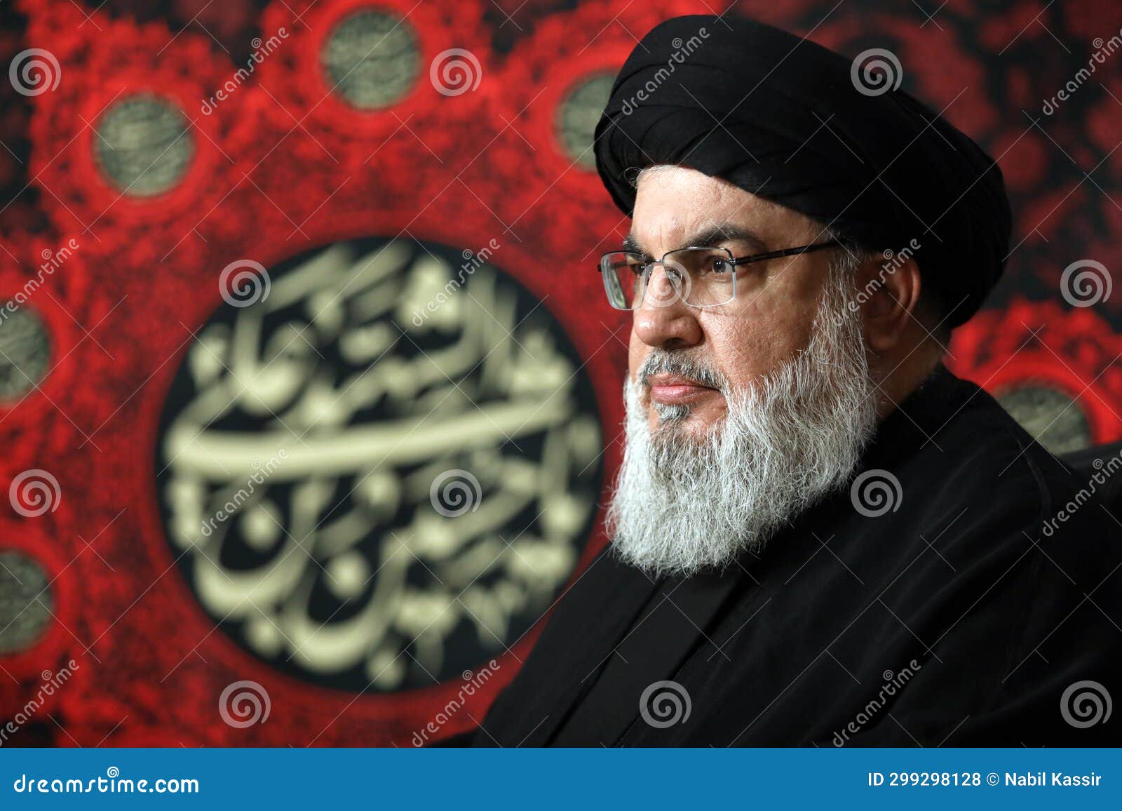 Hassan Nasrallah editorial stock photo. Image of commander - 299298128