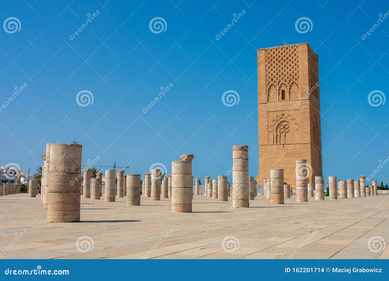 Hassan Tower, Minaret of Mosque in Rabat, Morocco Stock Photo - Image ...