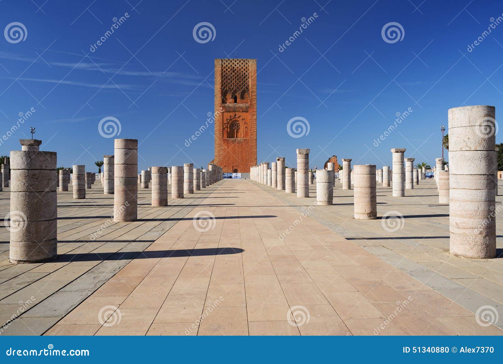Hassan Tower in Rabat, Morocco Stock Photo - Image of travel, sunlight ...