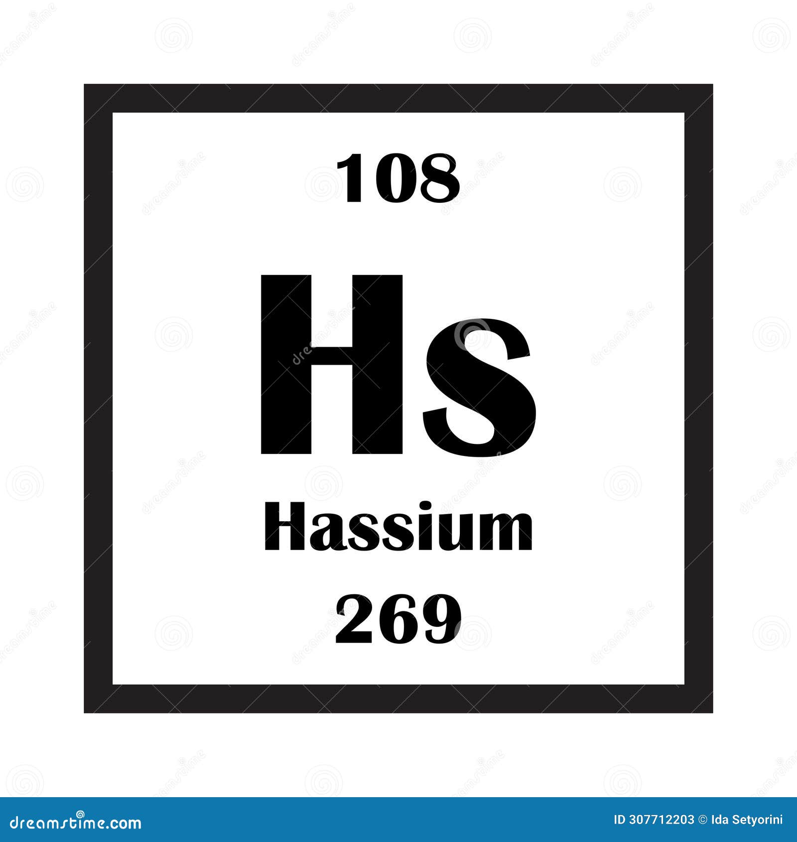 Hassium Chemical Element Of Mendeleev Periodic Table On Yellow ...