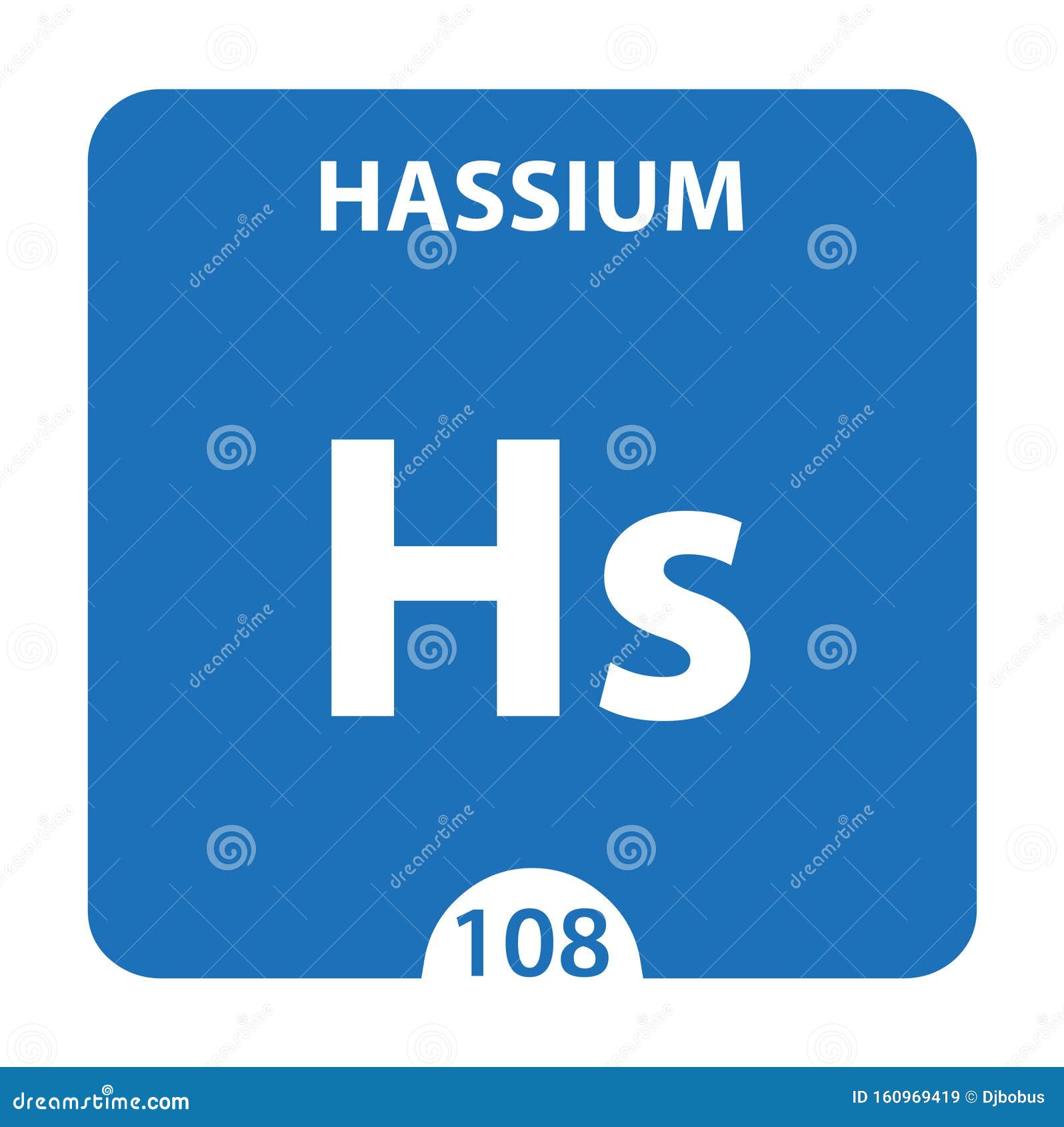Hassium Chemical 108 Element of Periodic Table. Molecule and ...
