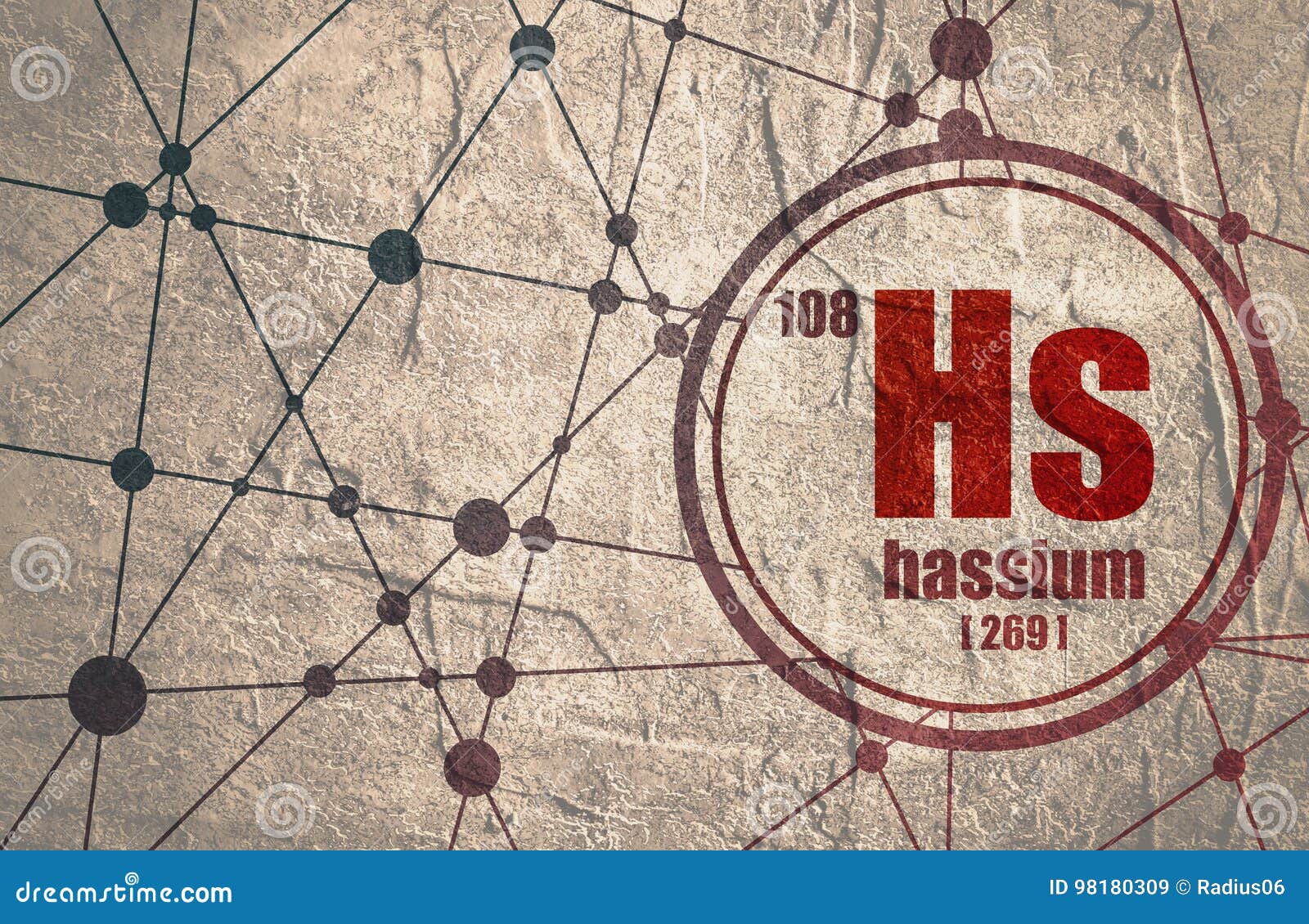 Hassium - Hs - Chemical Element Periodic Table Royalty-Free Cartoon ...
