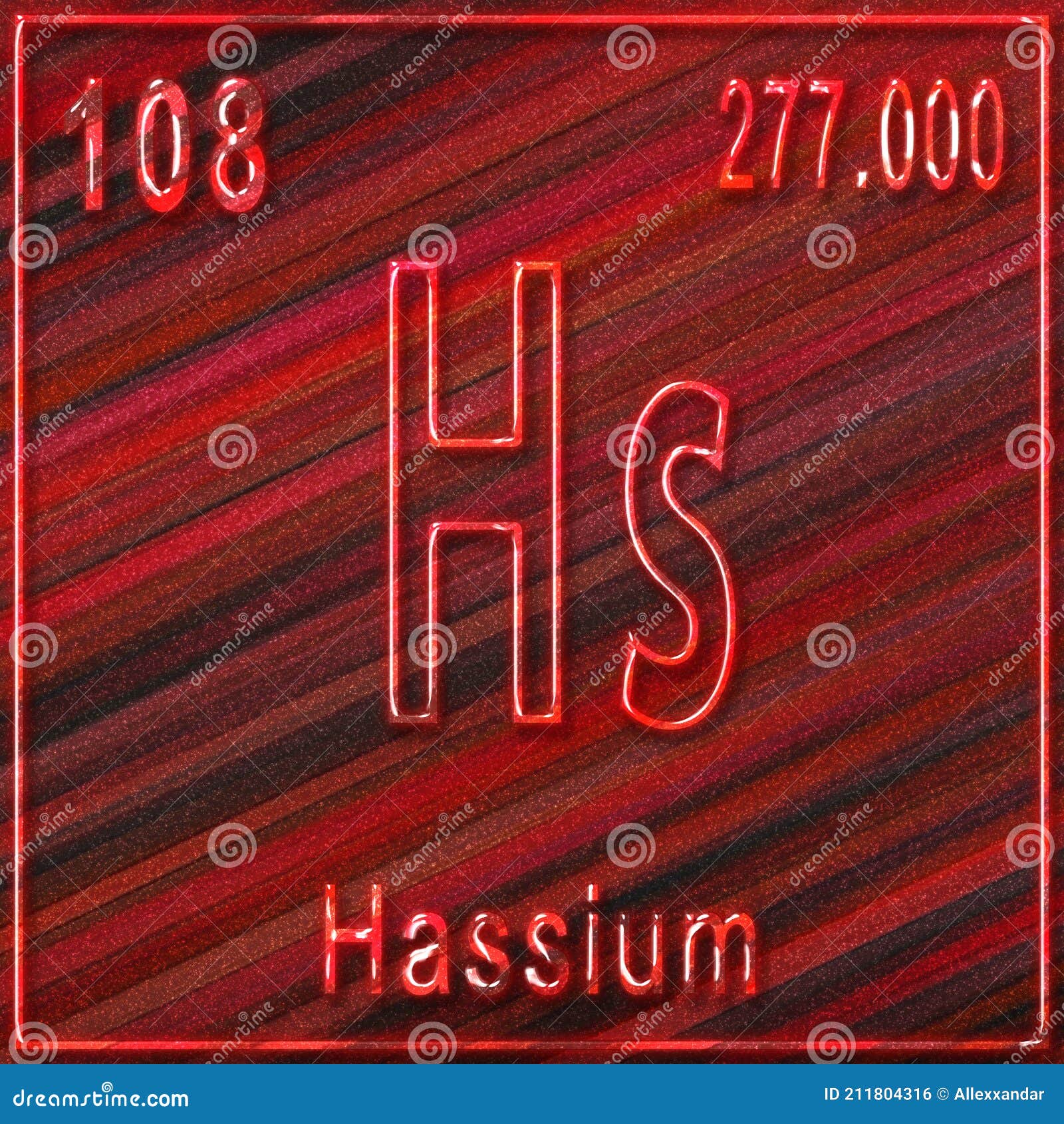 Hassium. Transition Metals. Chemical Element Of Mendeleev\'s Periodic ...