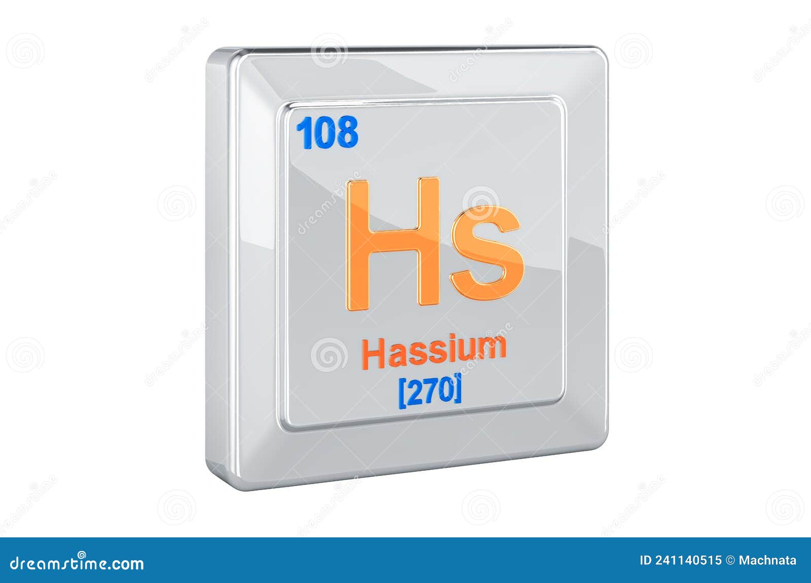 Hassium. Transition Metals. Chemical Element Of Mendeleev\'s Periodic ...