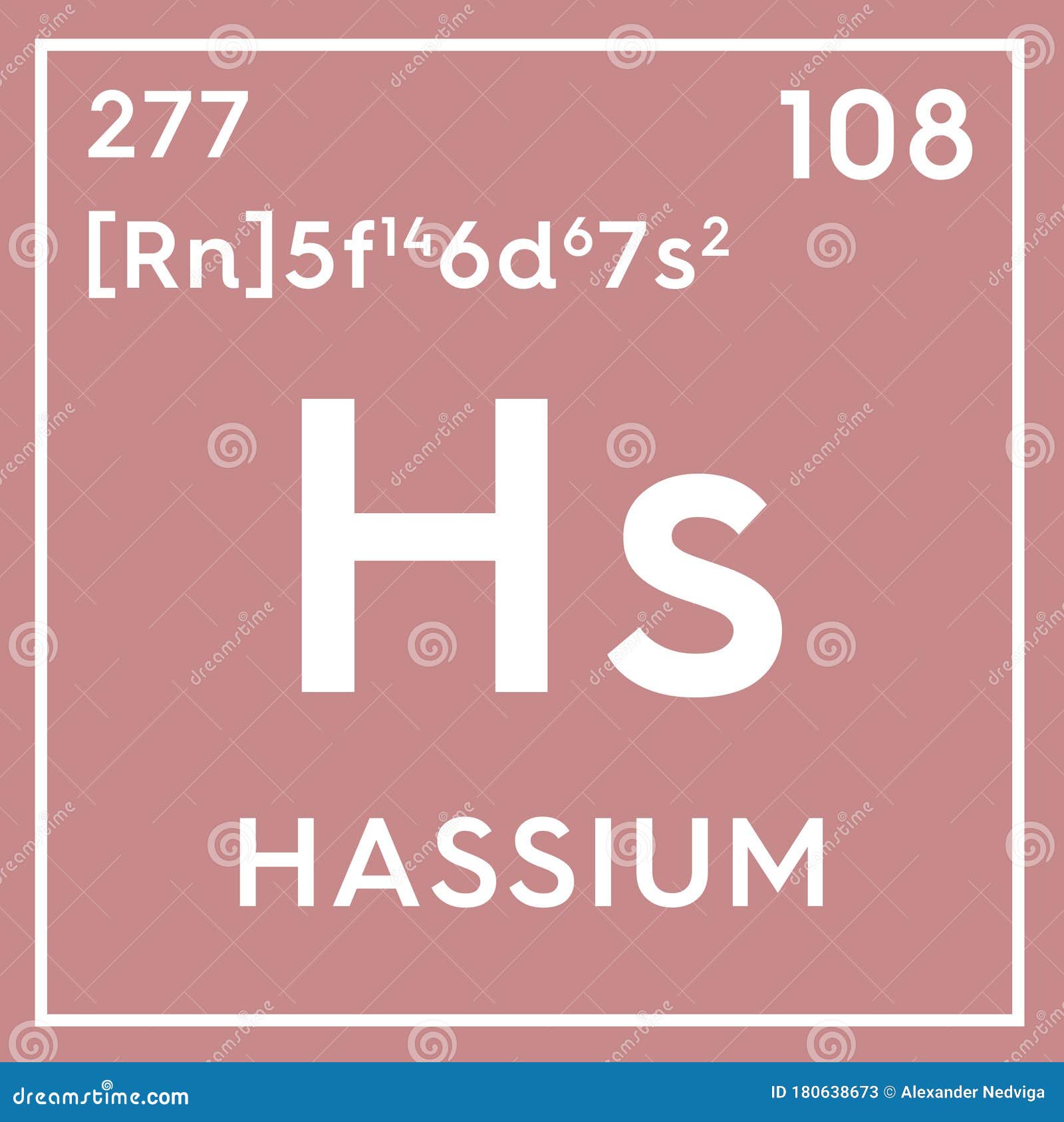 Hassium. Transition Metals. Chemical Element of Mendeleev S Periodic ...