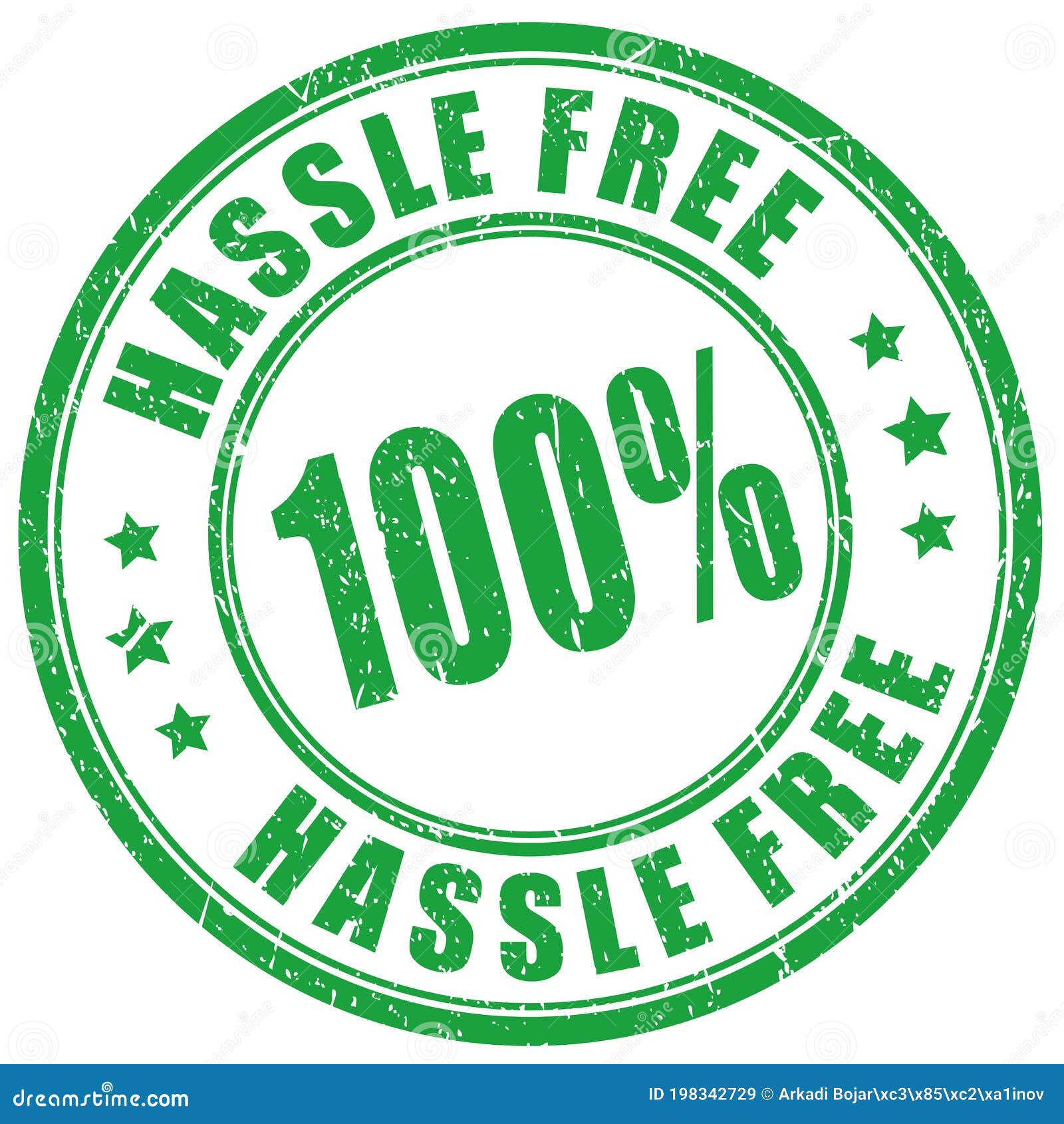 Hassle free vector stamp stock vector. Illustration of background ...