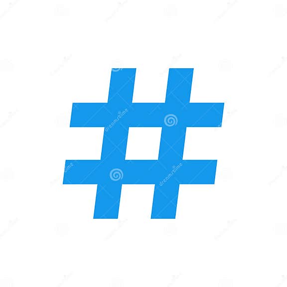 Blue Hashtag Icon Vector Illustration Stock Vector - Illustration of ...