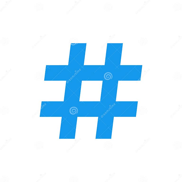 Blue Hashtag Icon Vector Illustration Stock Vector - Illustration of ...