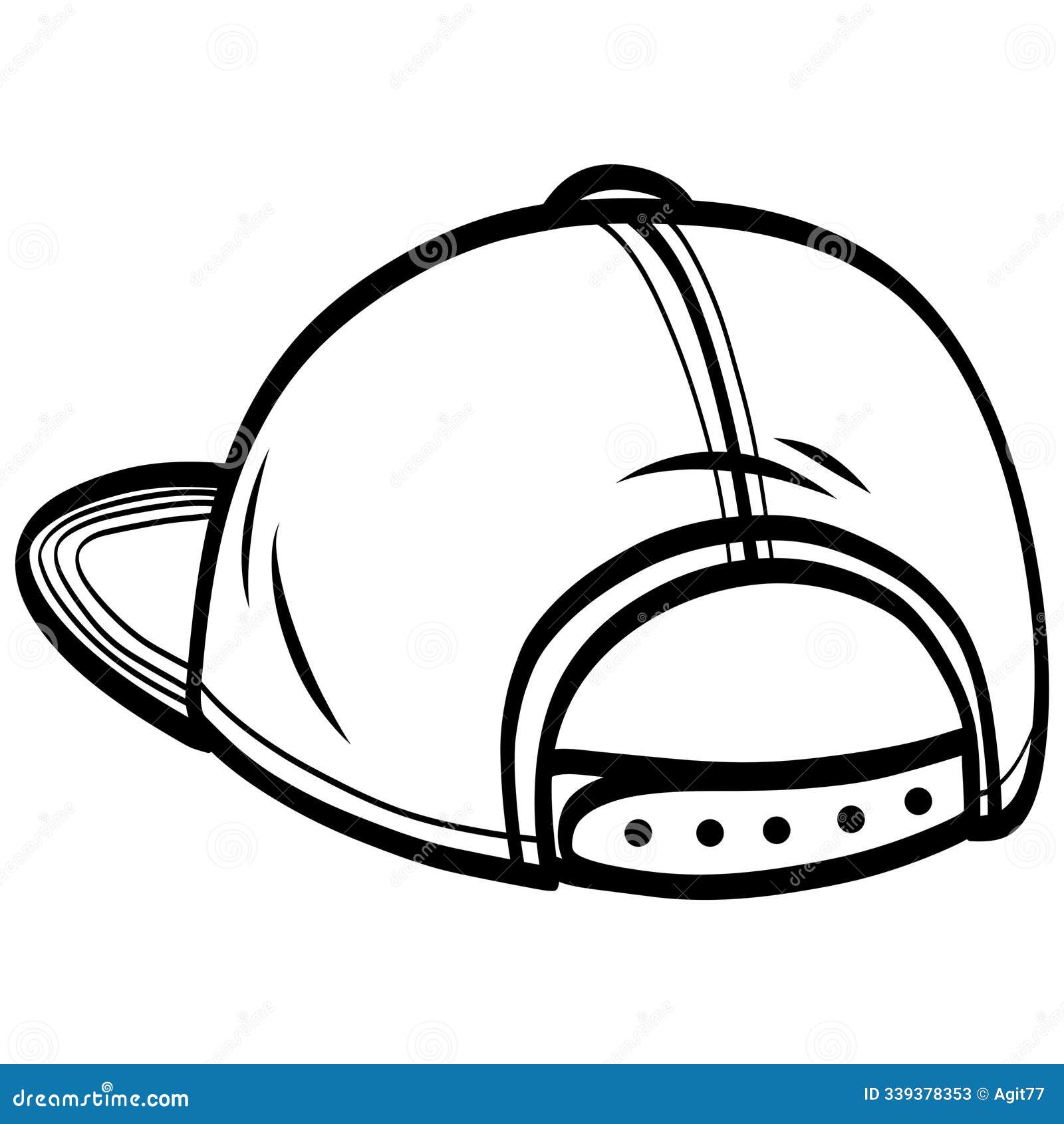 Hat Backward Outline Drawing Vector Illustration | CartoonDealer.com ...