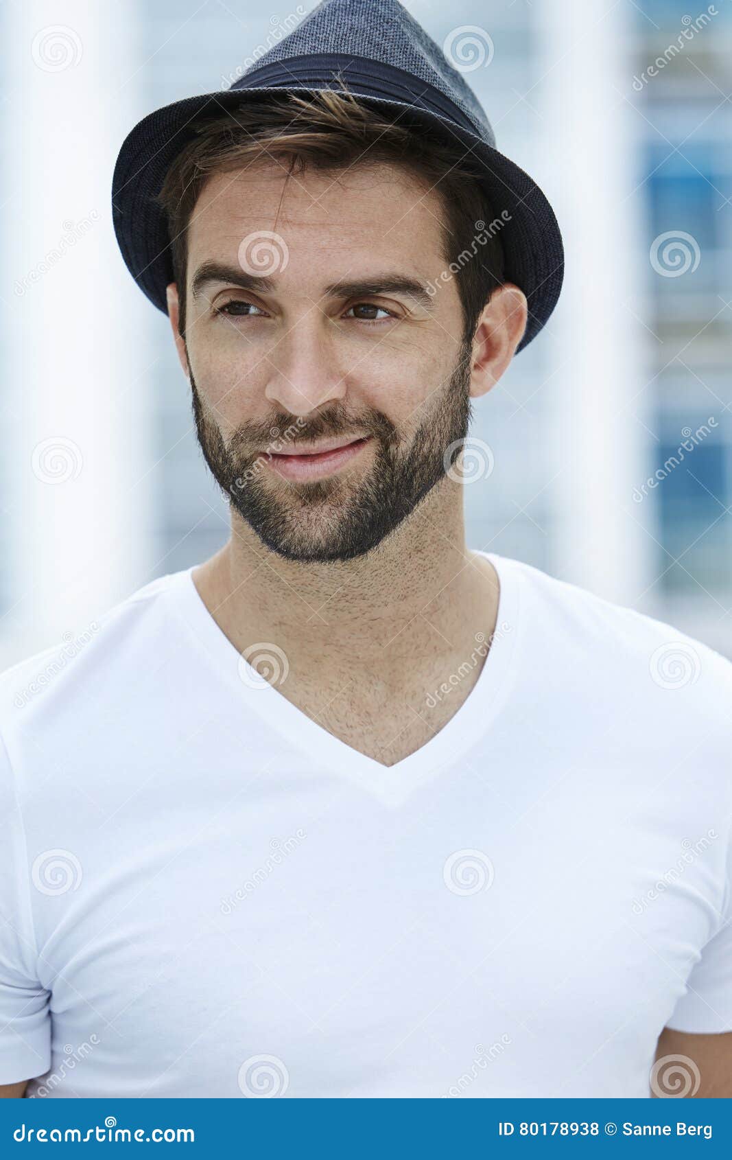 Hat and Beard on Cool Happy Guy Stock Photo - Image of brown, casual ...