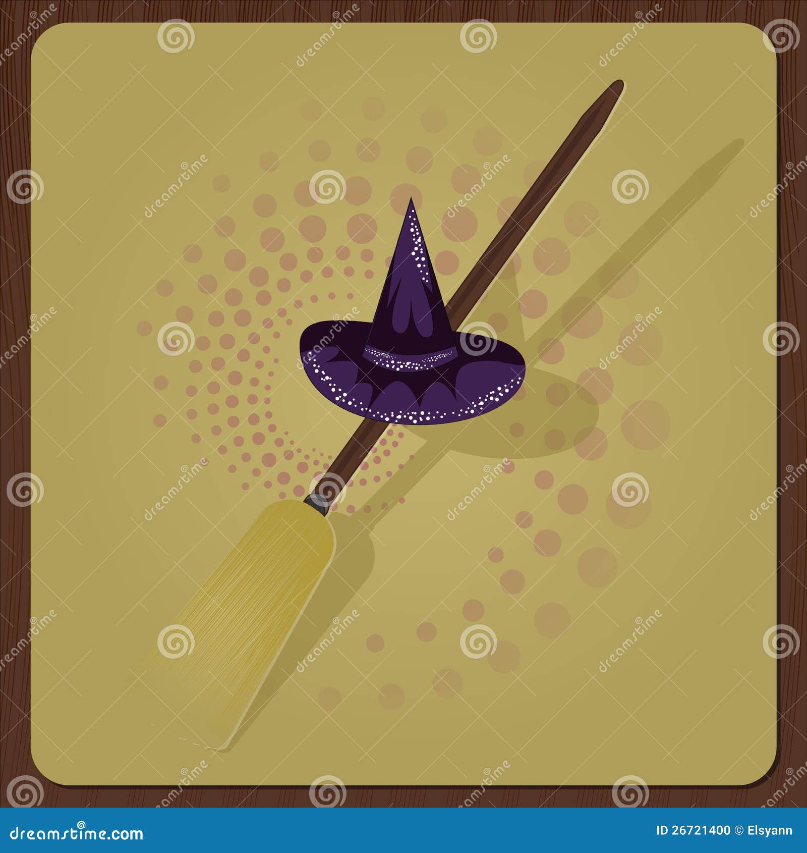 Hat and broom for witch stock vector. Illustration of spell - 26721400
