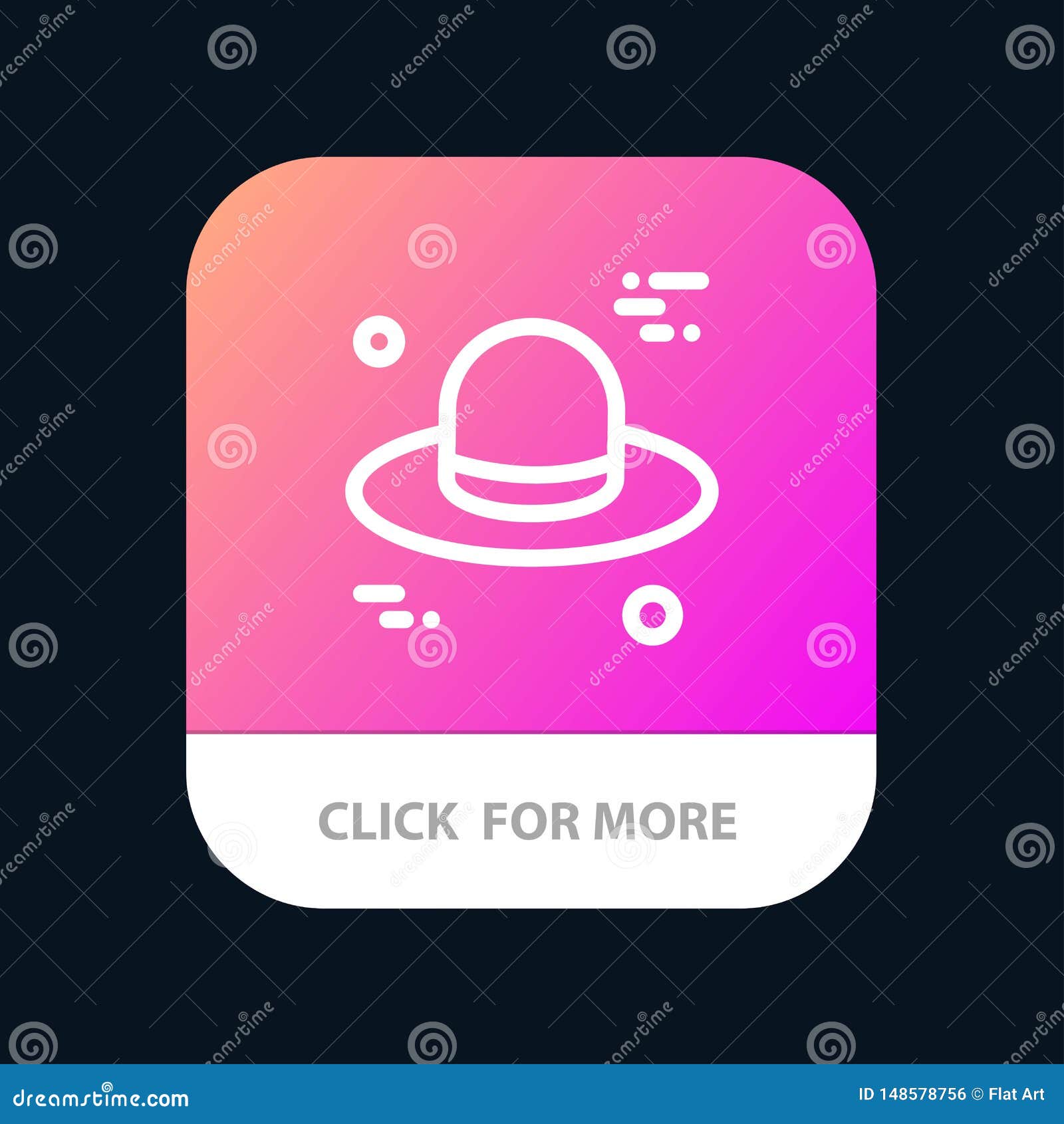 Hat, Cap, Canada Mobile App Button. Android and IOS Line Version Stock ...