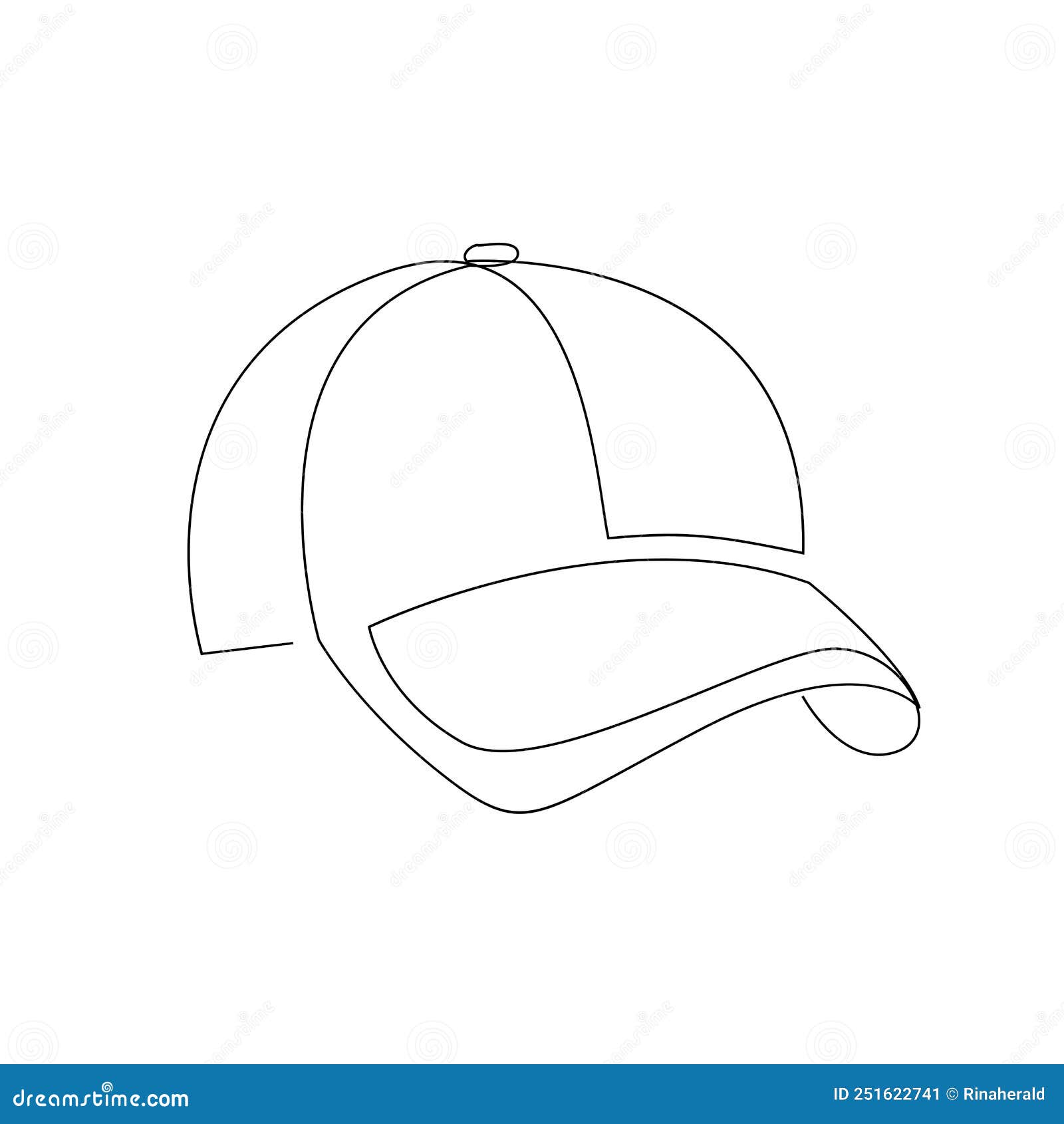 Hat Cap One Line Drawing Isolated on White Background Stock ...