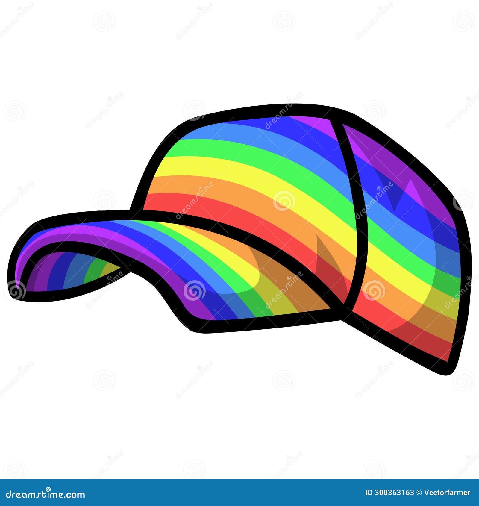 Hat Colorful Rainbow Colors Cap Snapback Vector Illustration Stock Vector - Illustration of ...