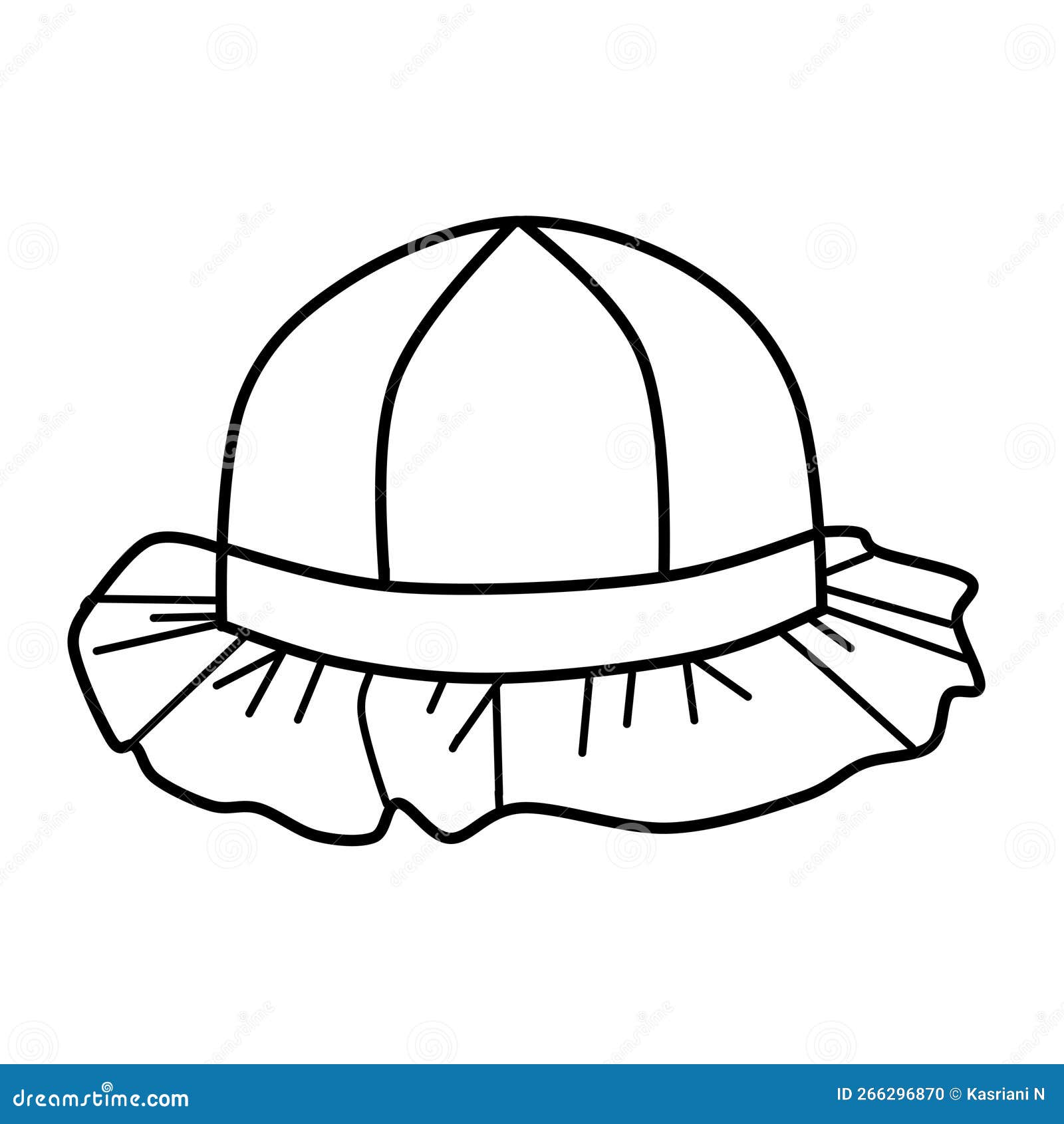Hat Coloring Page for Kids or Toddler. Stock Illustration ...