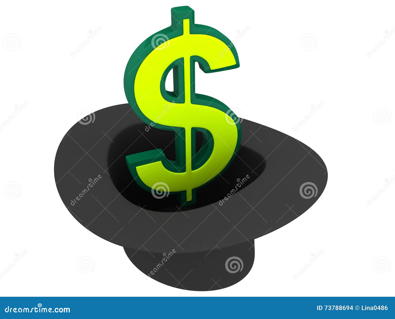 Hat with dollar sign stock illustration. Illustration of money - 73788694
