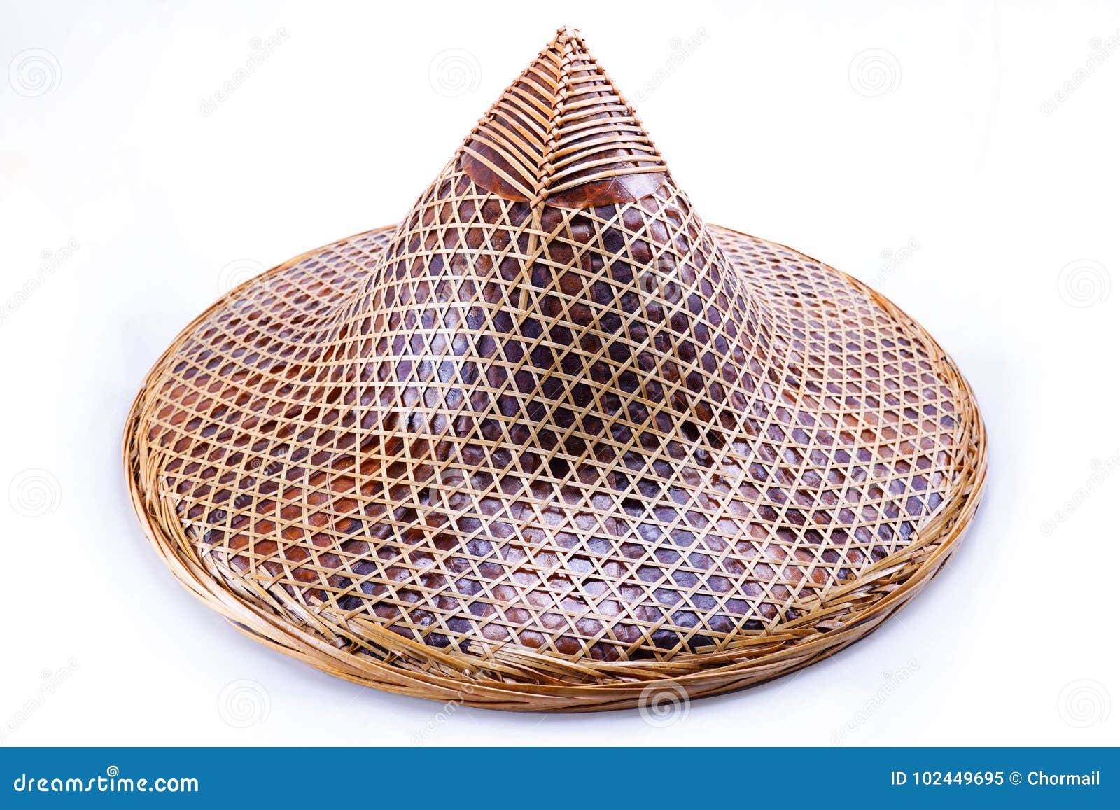 Hat for Farmer or Gardener Made from Bamboo with Clipping Path ...