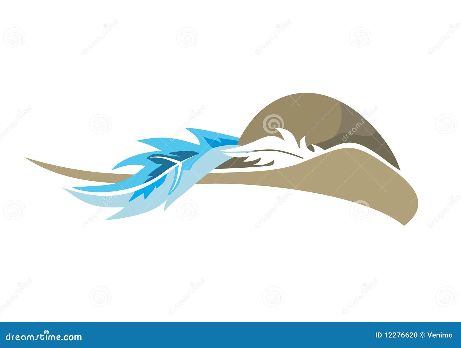 Hat with feather stock vector. Illustration of color - 12276620