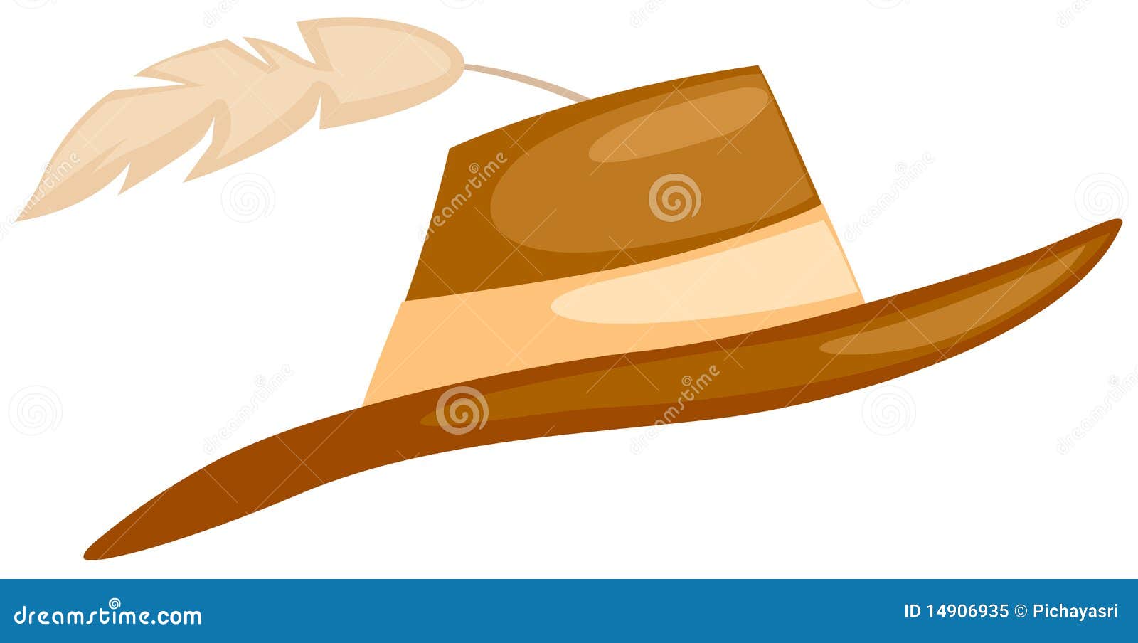 Hat with feather stock vector. Illustration of graphic - 14906935