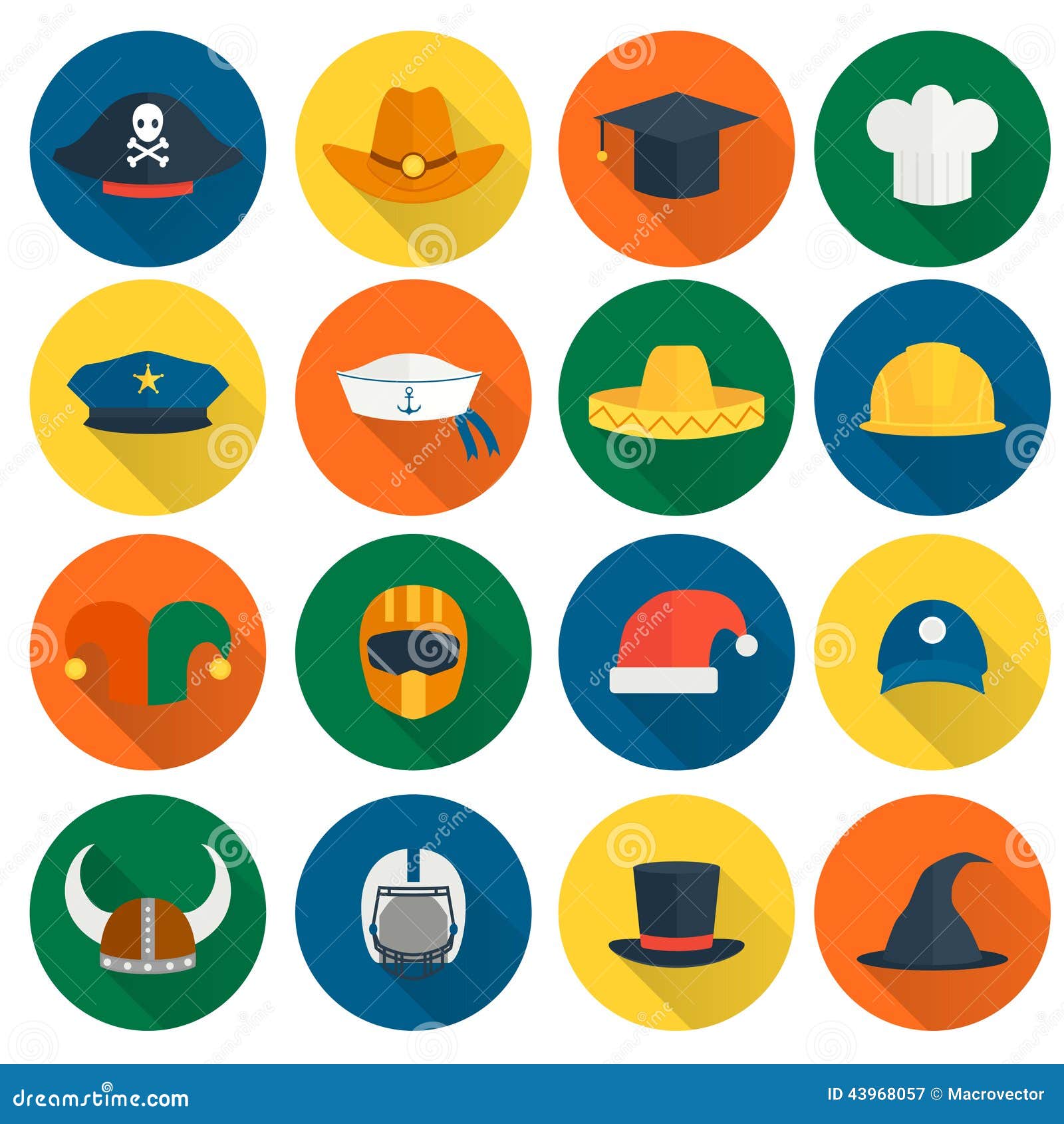 Hat Flat Icons stock vector. Illustration of modern, phone - 43968057
