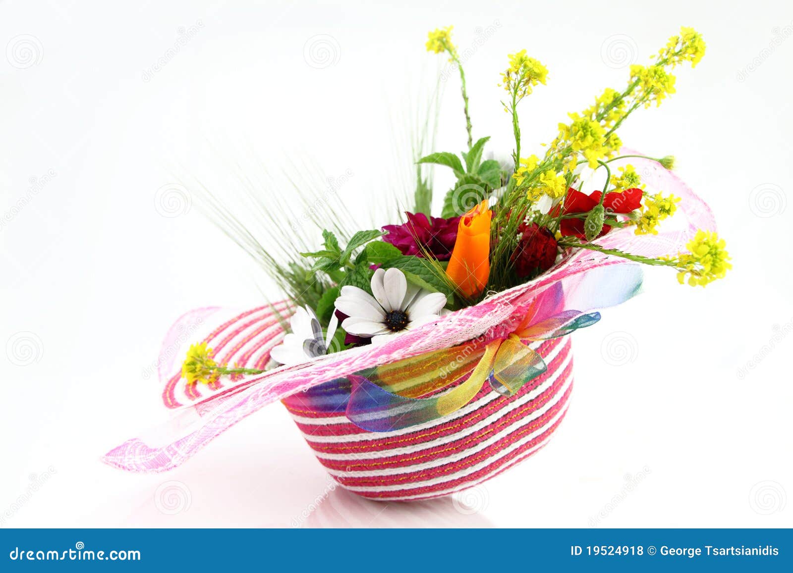 Hat and flower bouquet stock photo. Image of leaf, beauty - 19524918