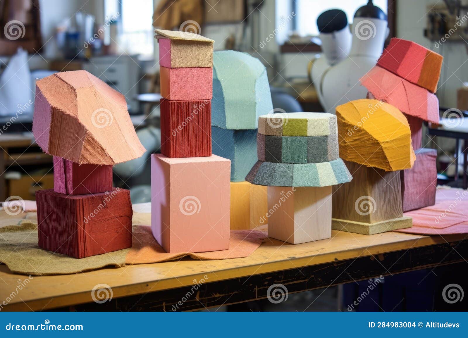 Hat Forms and Blocks in Various Stages of Completion Stock Illustration ...