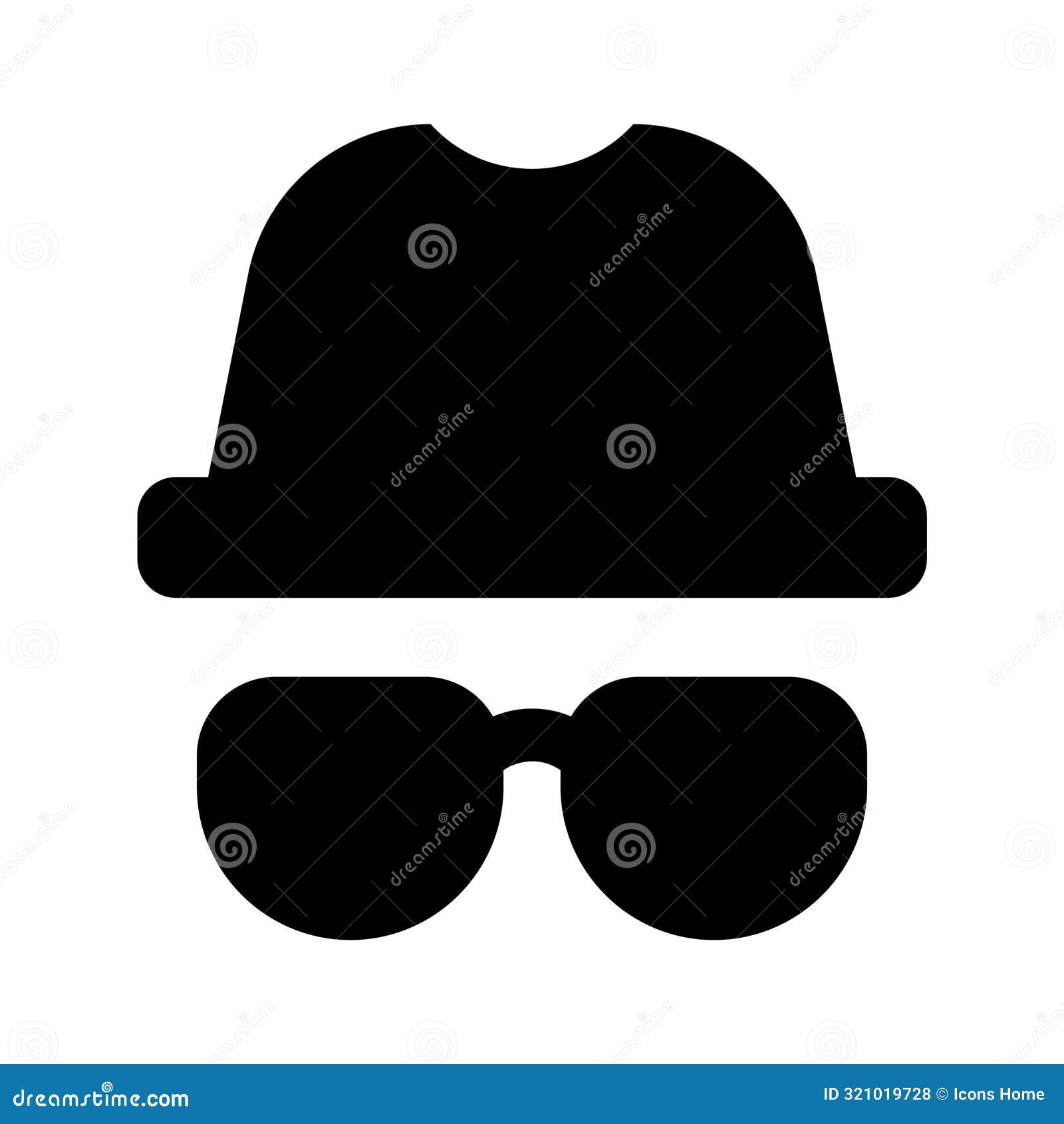 Hat with Glasse, Spy Accessories, Security Hacker Icon Stock Vector ...