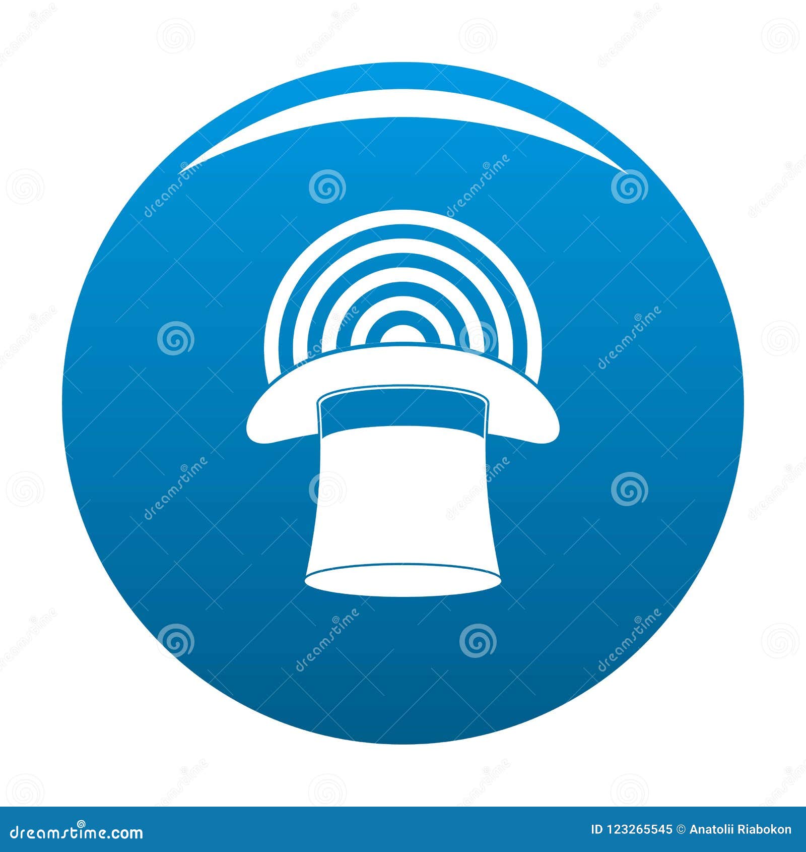 Hat with glow icon blue stock illustration. Illustration of show ...