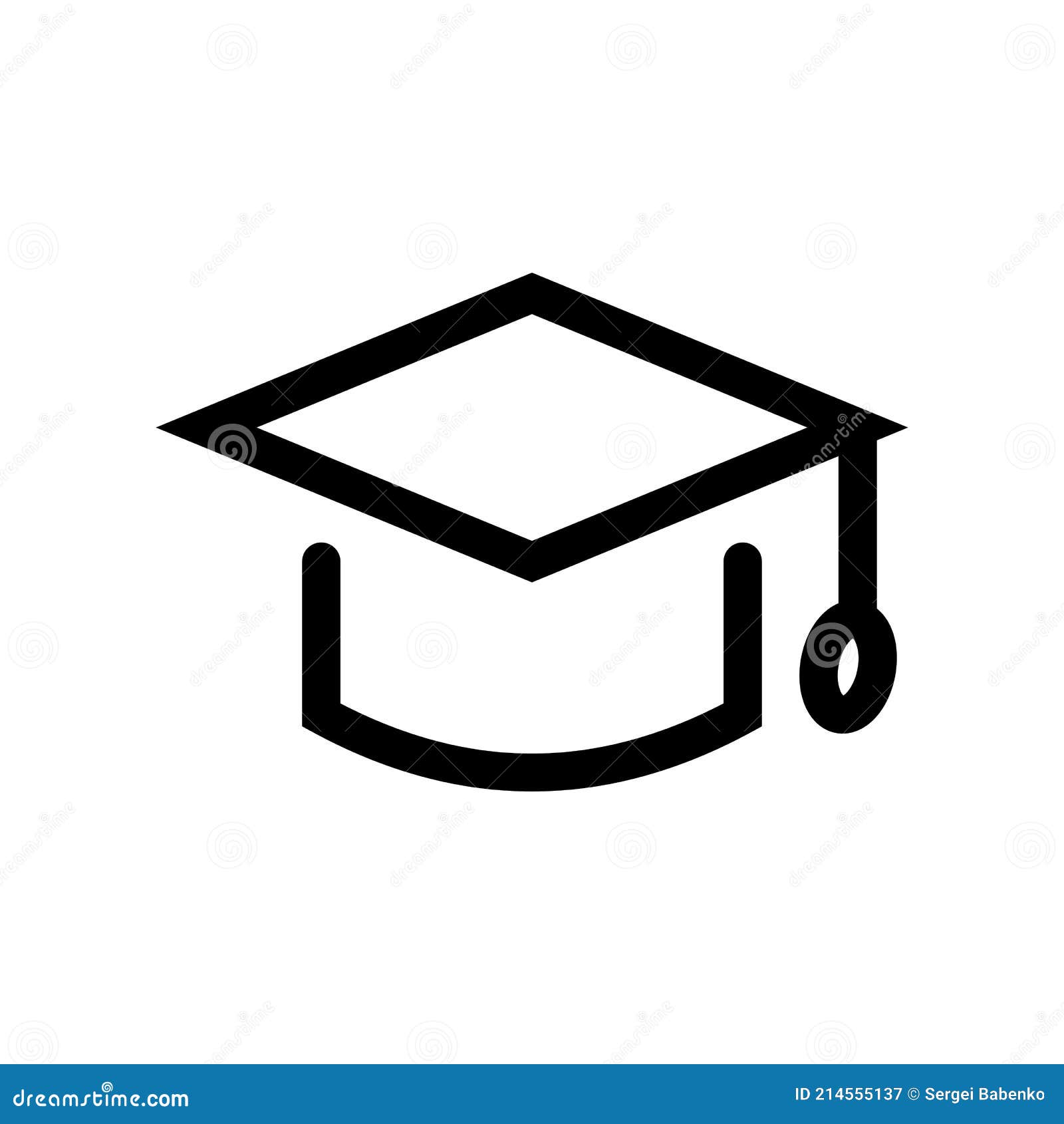 Graduation Cap Outline Vector Icon, Symbol Or Logo. | CartoonDealer.com ...