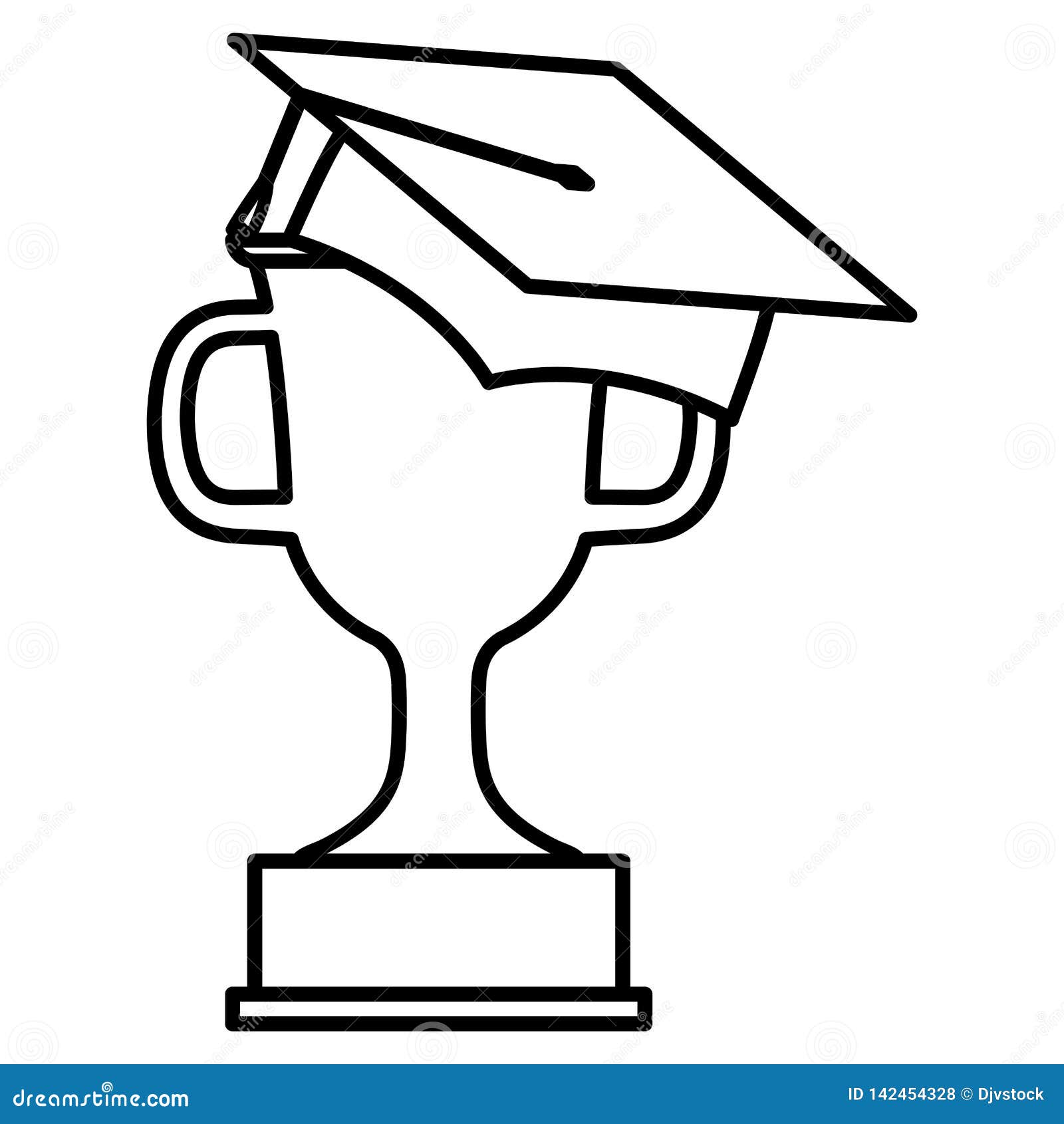 Hat Graduation with Trophy Cup Stock Vector - Illustration of academy ...