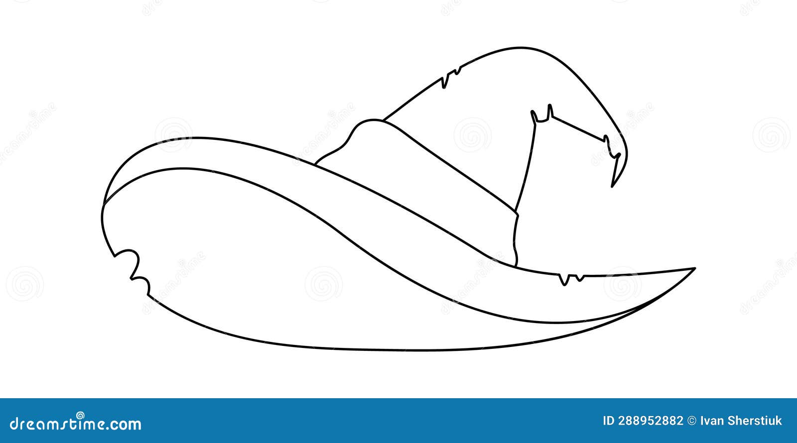 Old Witch In A Cone Hat Holding A Crystal Ball And Foretelling The ...