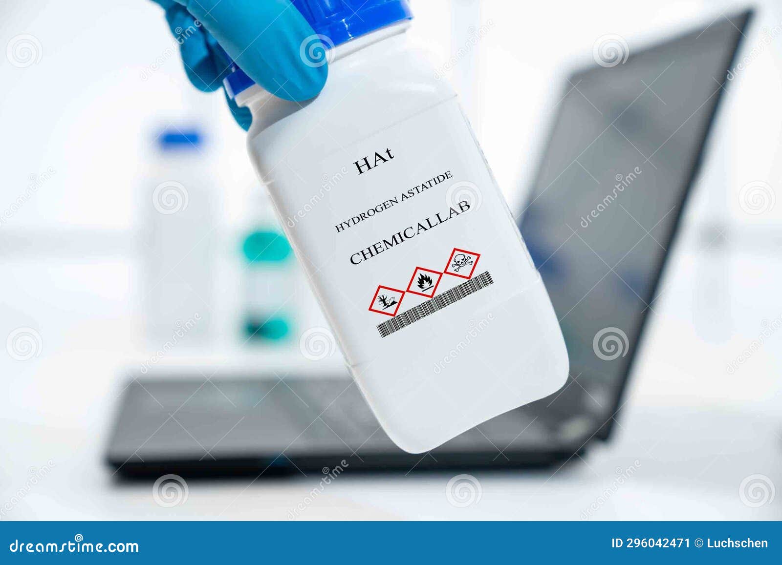 HAt Hydrogen Astatide CAS Chemical Substance in White Plastic ...