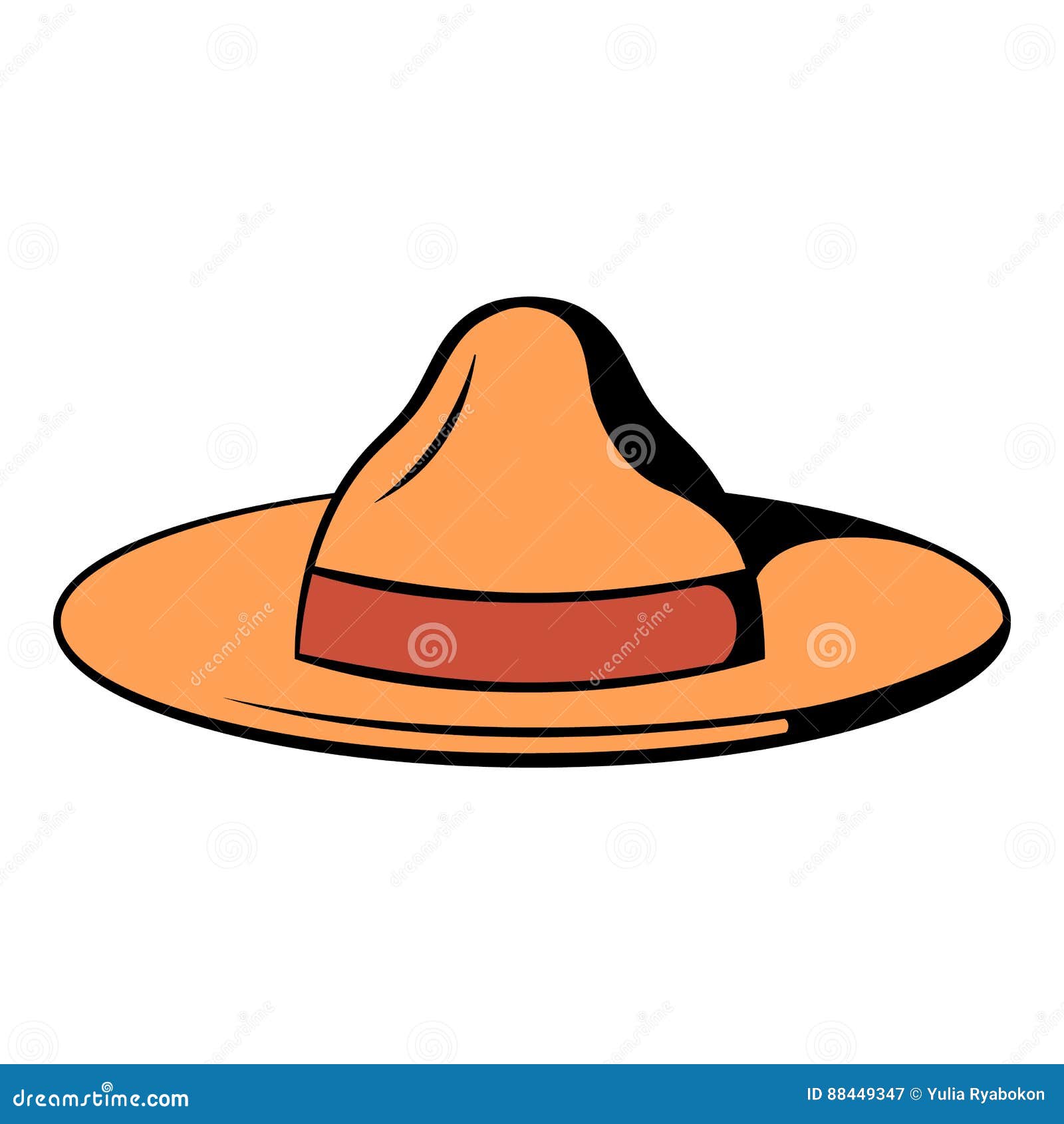Hat icon cartoon stock vector. Illustration of brown - 88449347