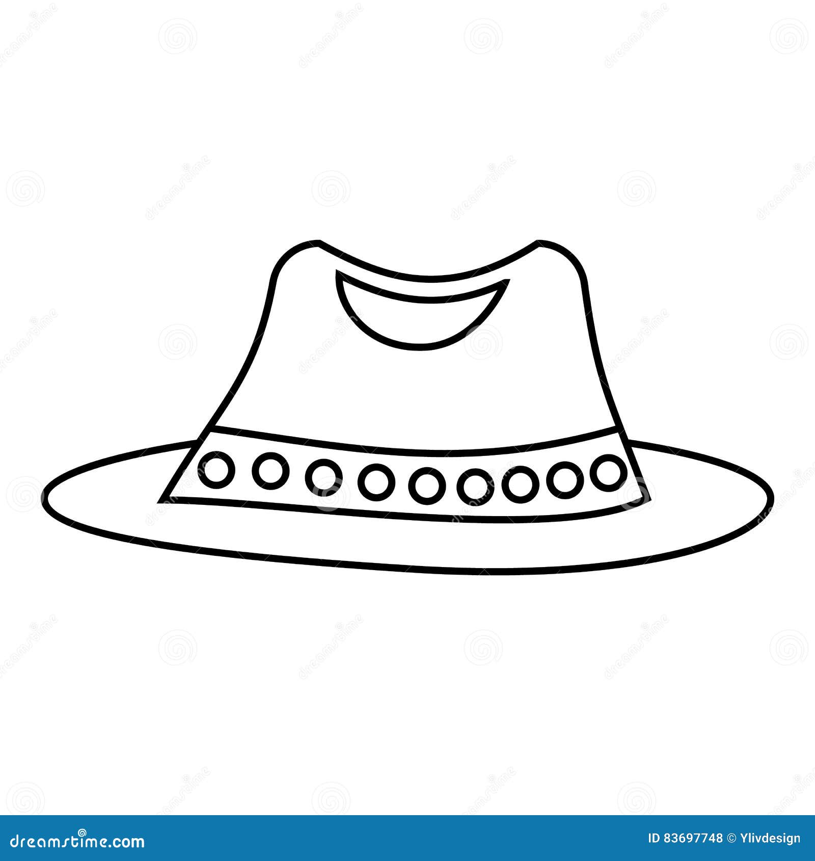 Hat icon, outline style stock vector. Illustration of imposing - 83697748