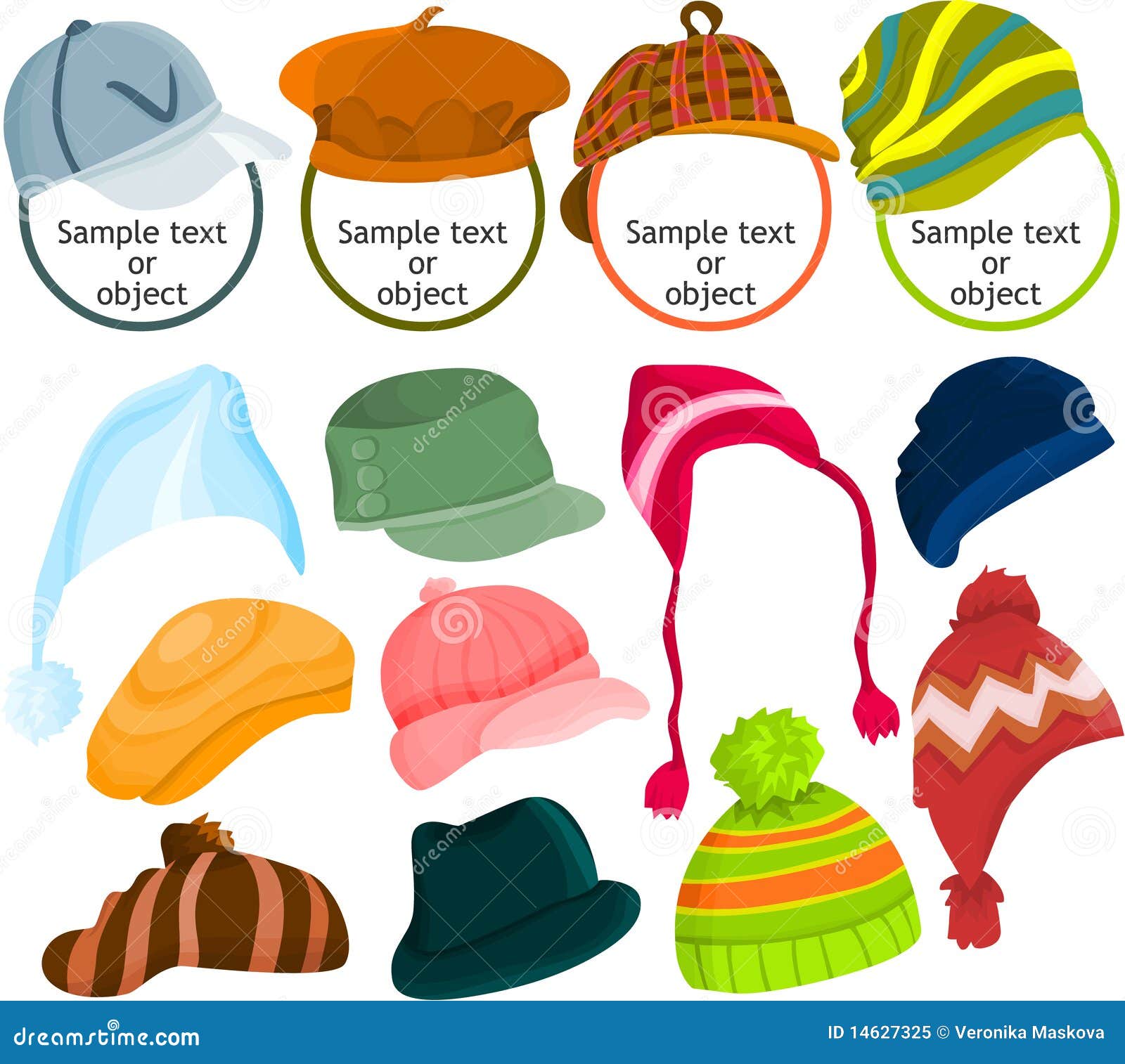 Hat icon set stock vector. Illustration of beauty, lifestyle - 14627325