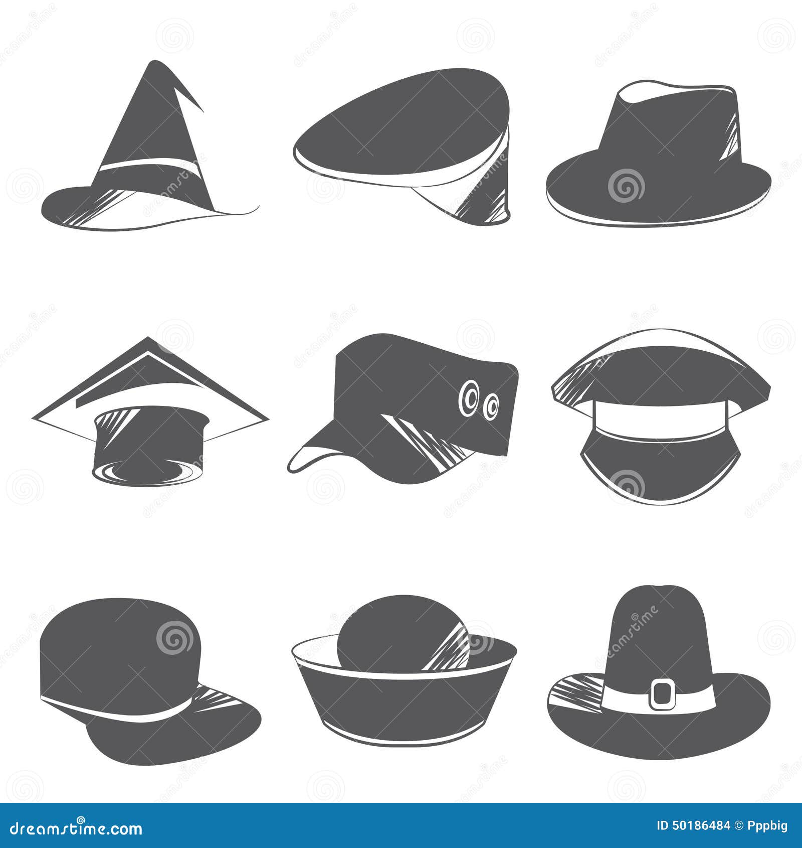 Hat icons stock illustration. Illustration of cowboy - 50186484