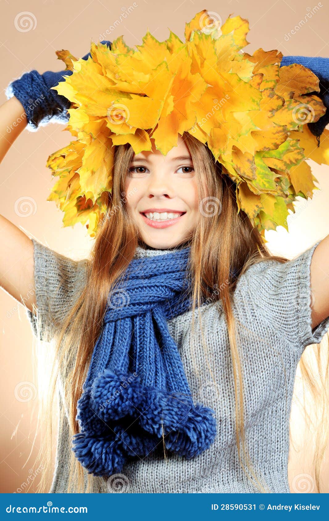 Hat of leaves stock image. Image of indoor, female, face - 28590531