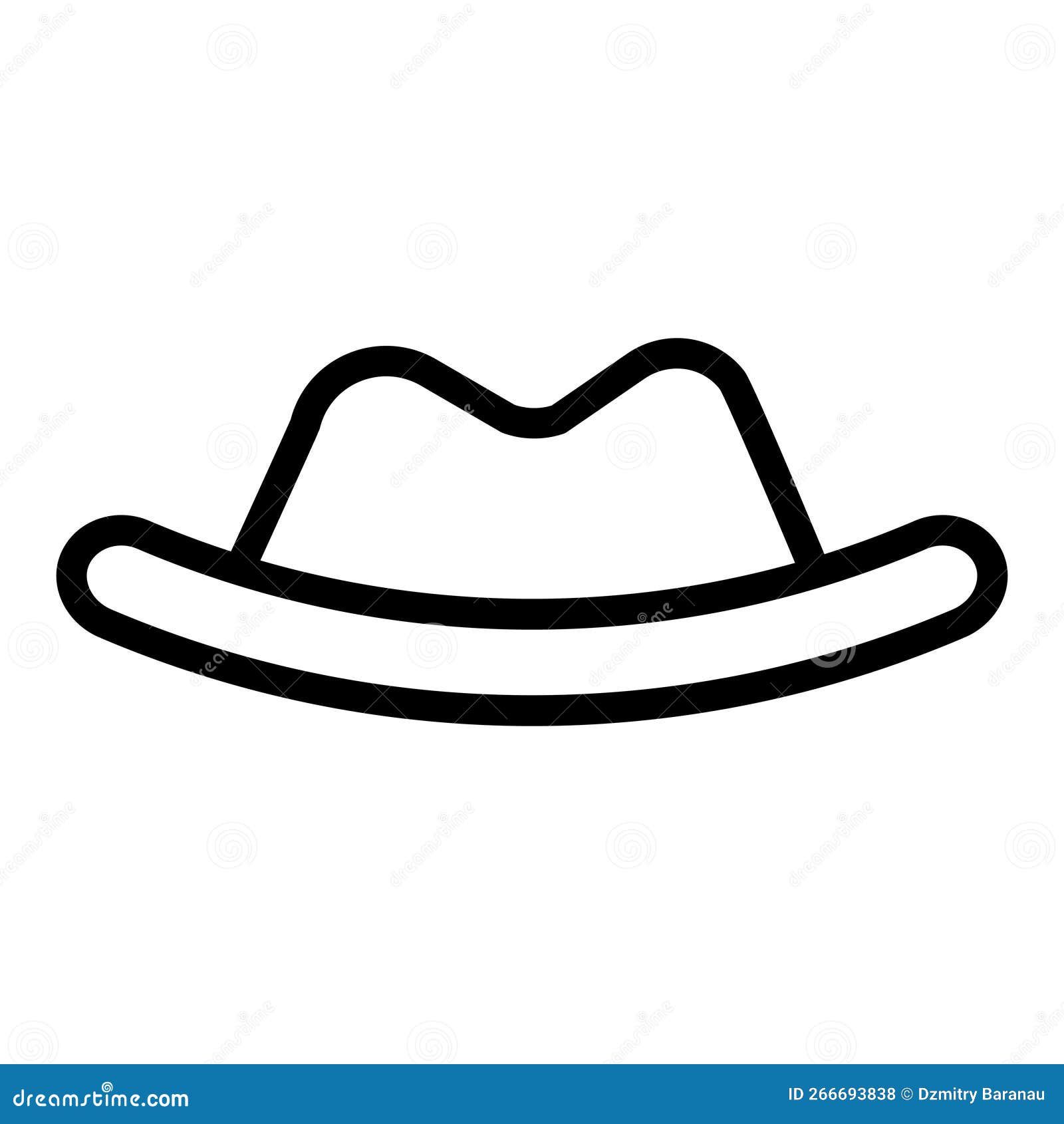 Hat Line Icon Isolated on White Background. Black Flat Thin Icon on ...