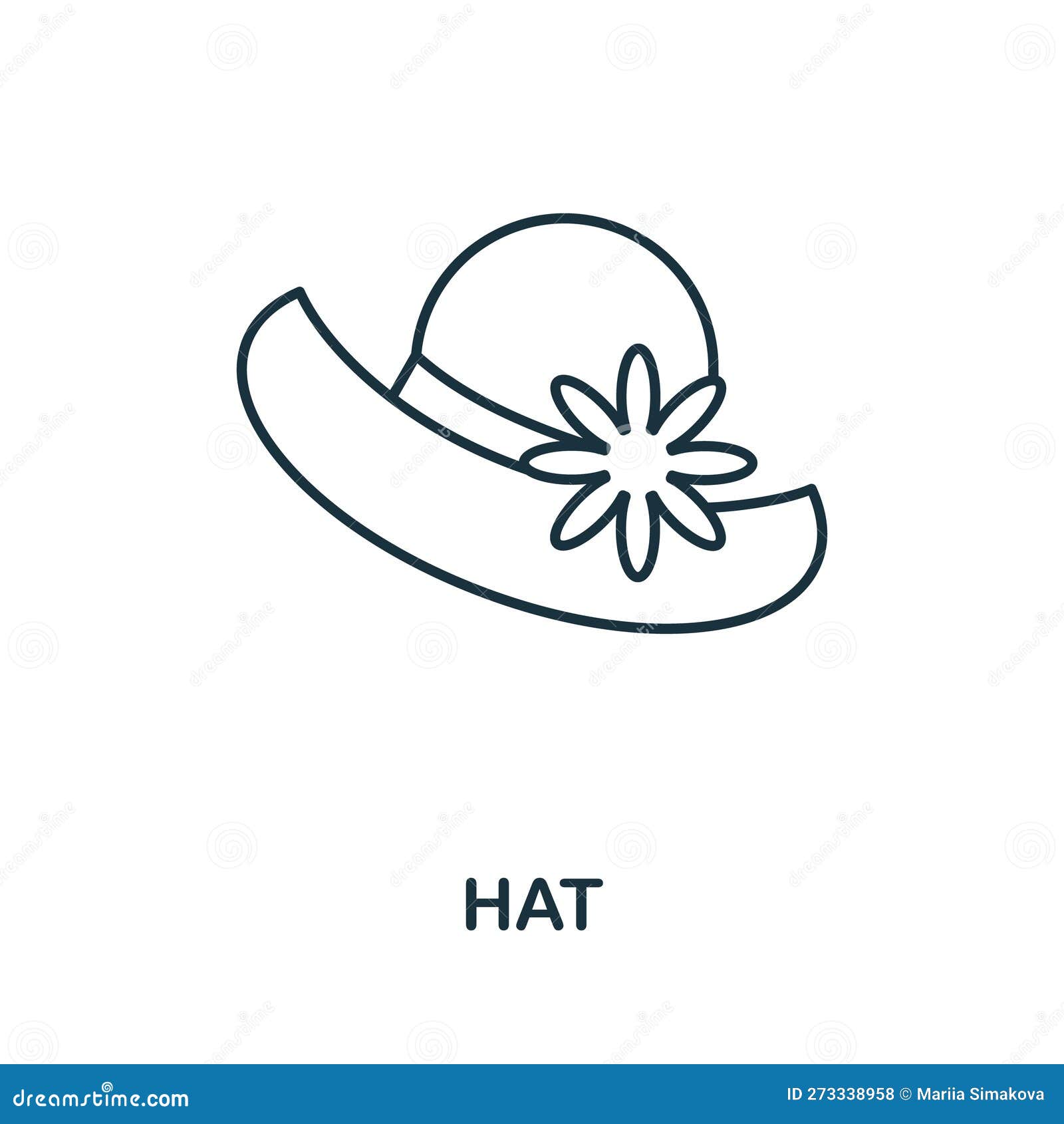 Hat Line Icon. Monochrome Simple Hat Outline Icon for Templates, Web ...