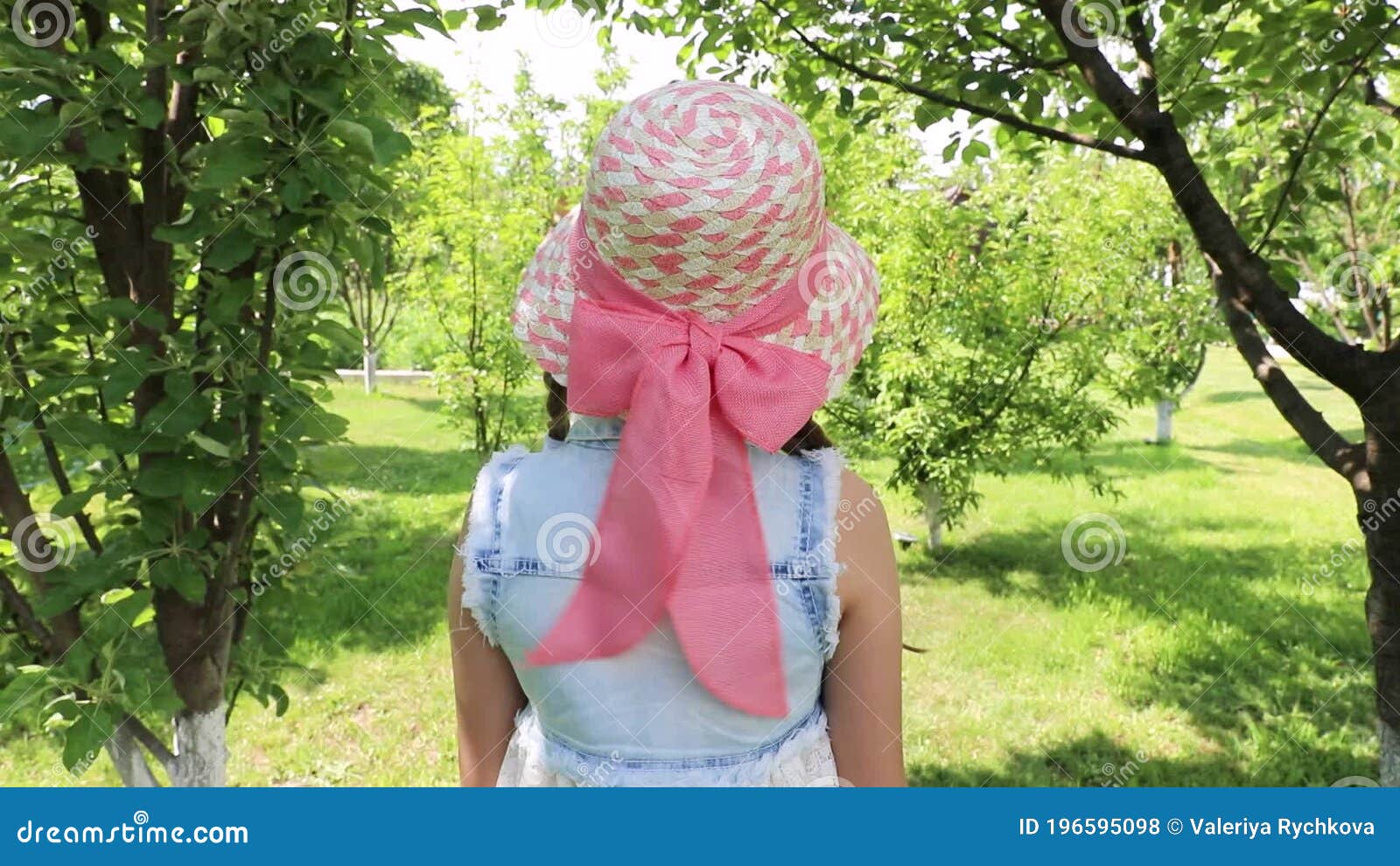 Hat. Hat for a Little Girl. Back View Stock Footage - Video of happy ...