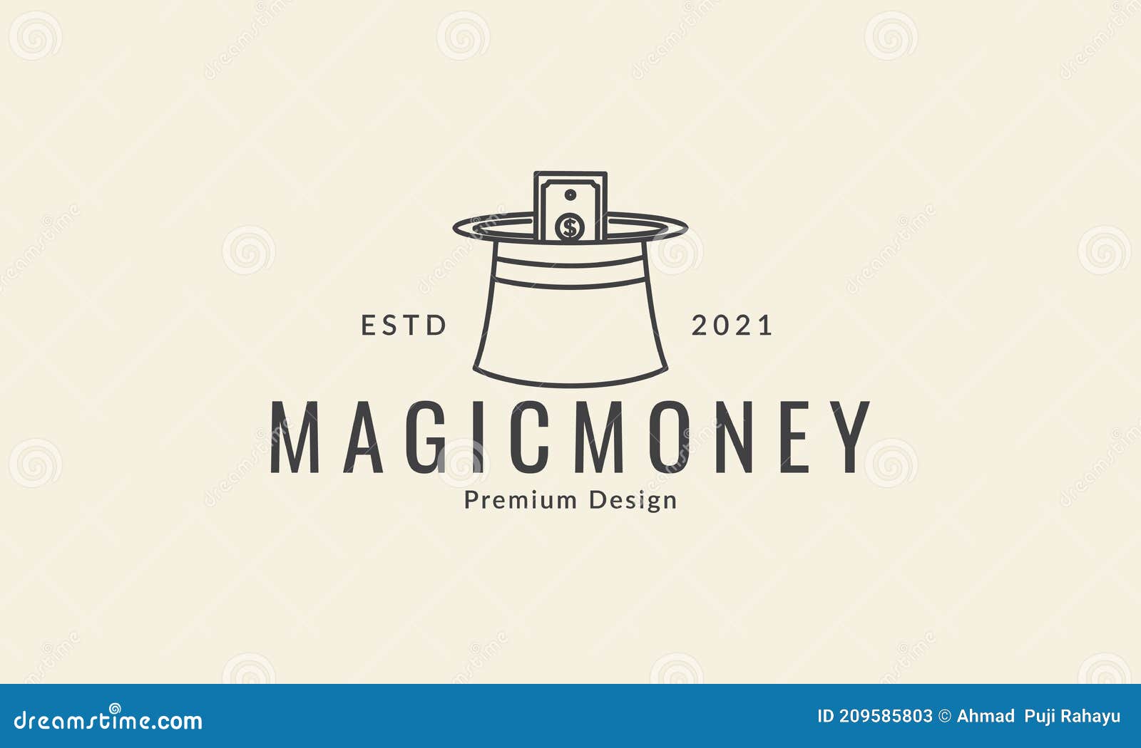 Hat Magic with Money Lines Logo Vector Icon Symbol Graphic Design ...